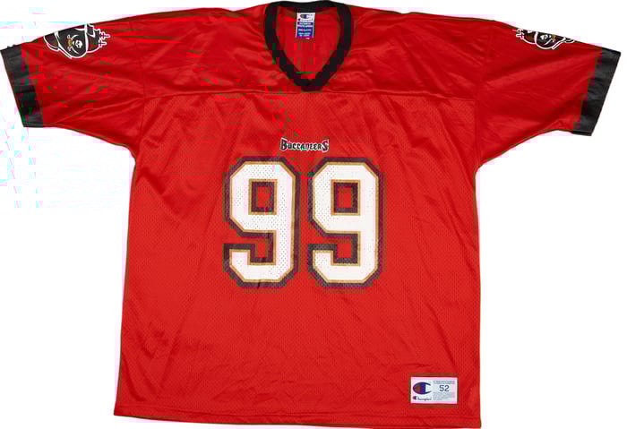 1997-00 Tampa Bay Buccaneers Sapp #99 Champion Home Jersey (Very Good) XXL