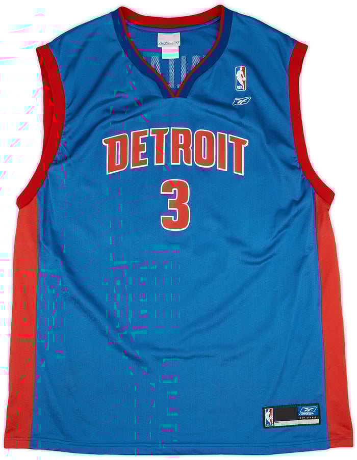 2002-06 Detroit Pistons Wallace #3 Reebok Away Jersey (Very Good) XXL