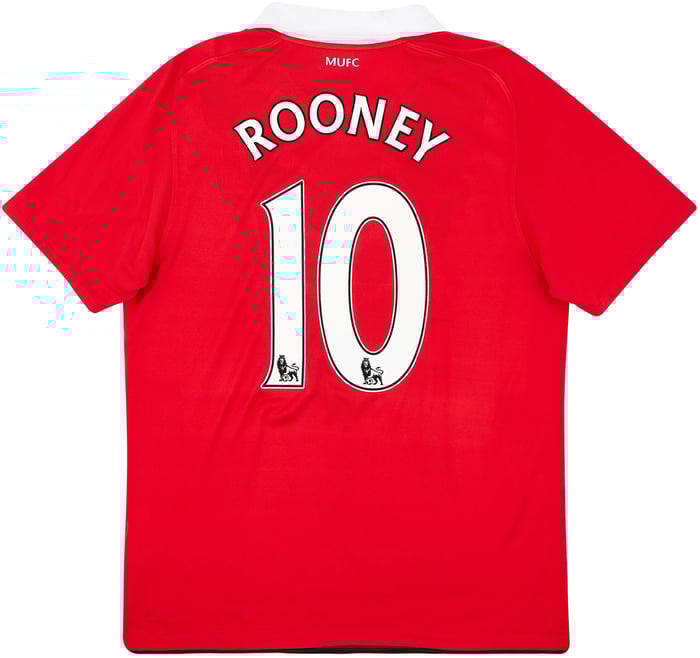 2010-11 Manchester United Home Shirt Rooney #10 - 9/10 - S