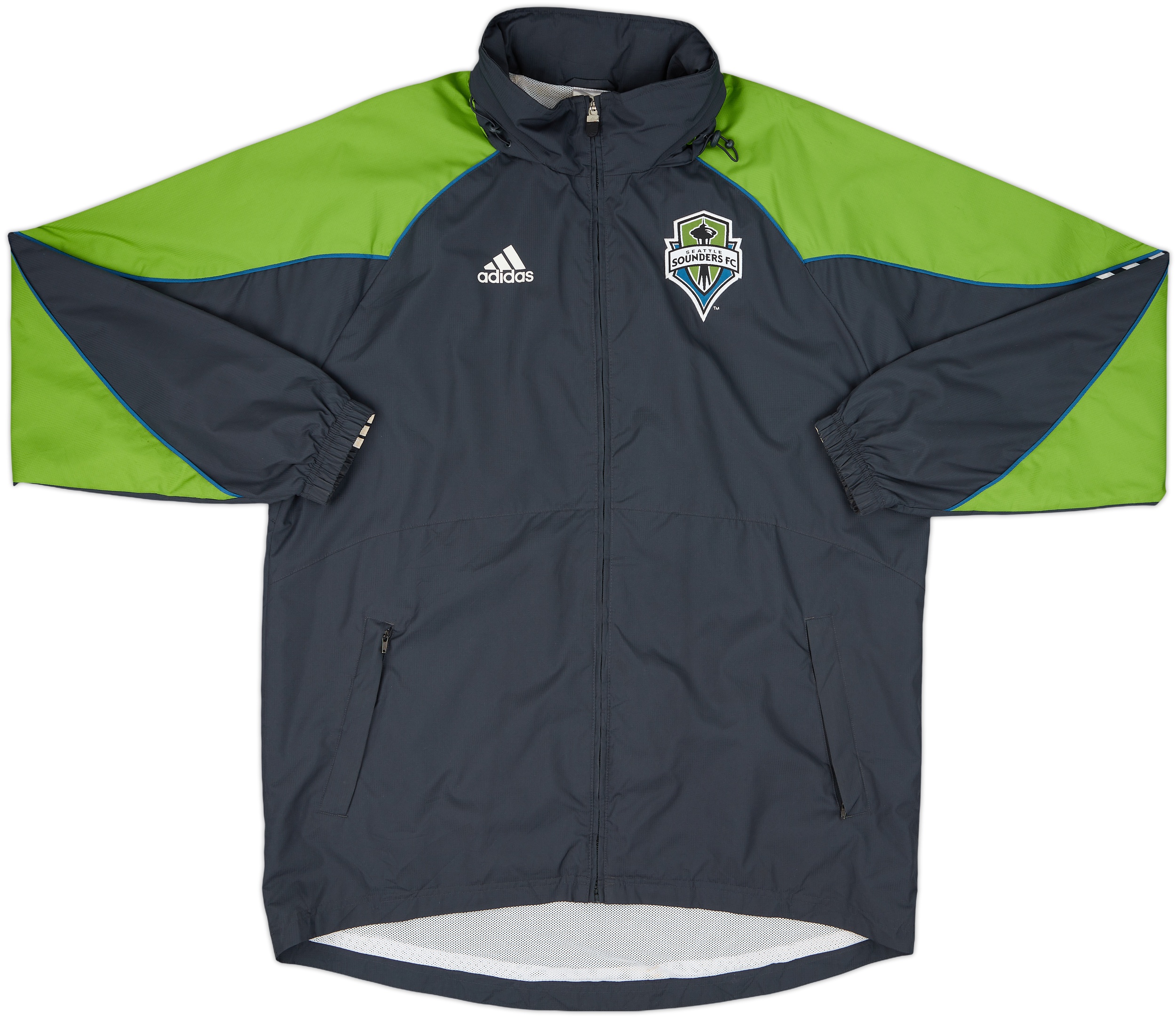 2009-10 Seattle Sounders adidas Hooded Rain Jacket - 8/10 - (L/XL)