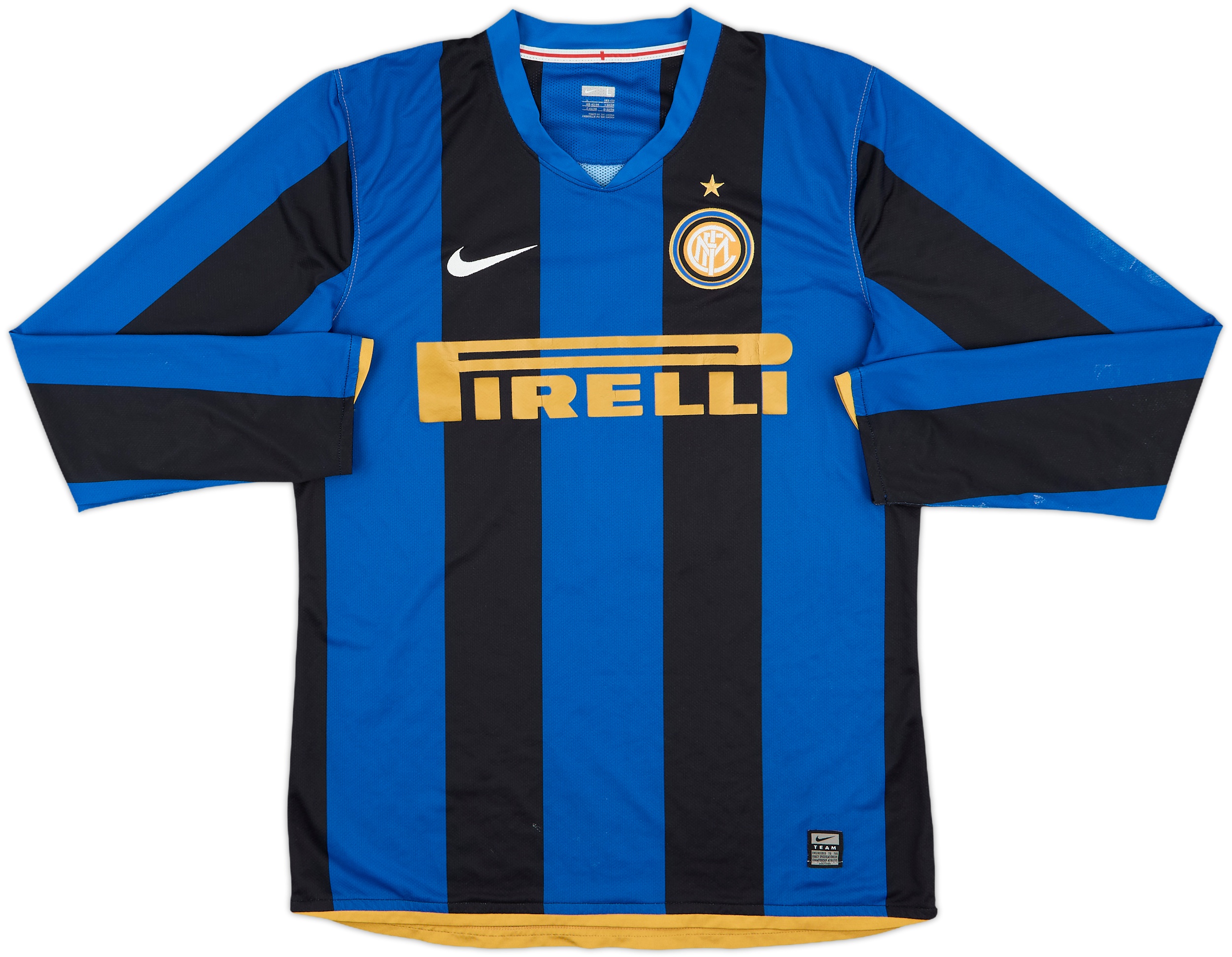 2008-09 Inter Milan Player Issue Home L/S Shirt Mei #37 - 4/10 - (L)