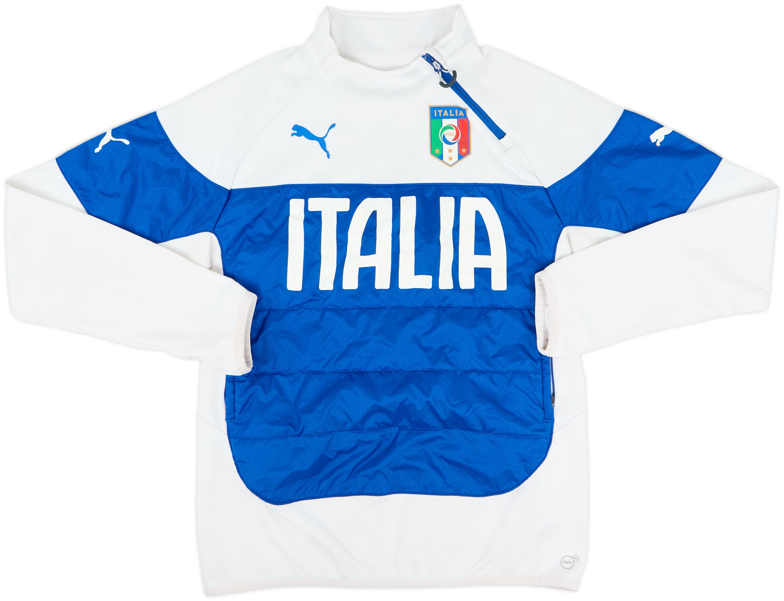 2016-17 Italy Puma 1/4 Zip Padded Sweat Top - 8/10 - (M)