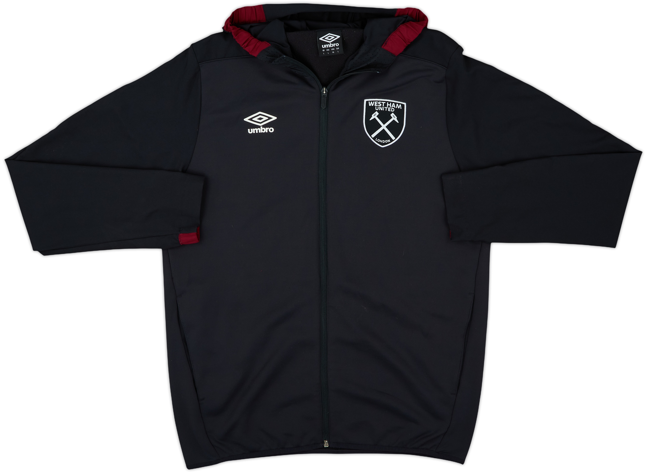 2018-19 West Ham Umbro Hooded Track Jacket - 4/10 - (L)