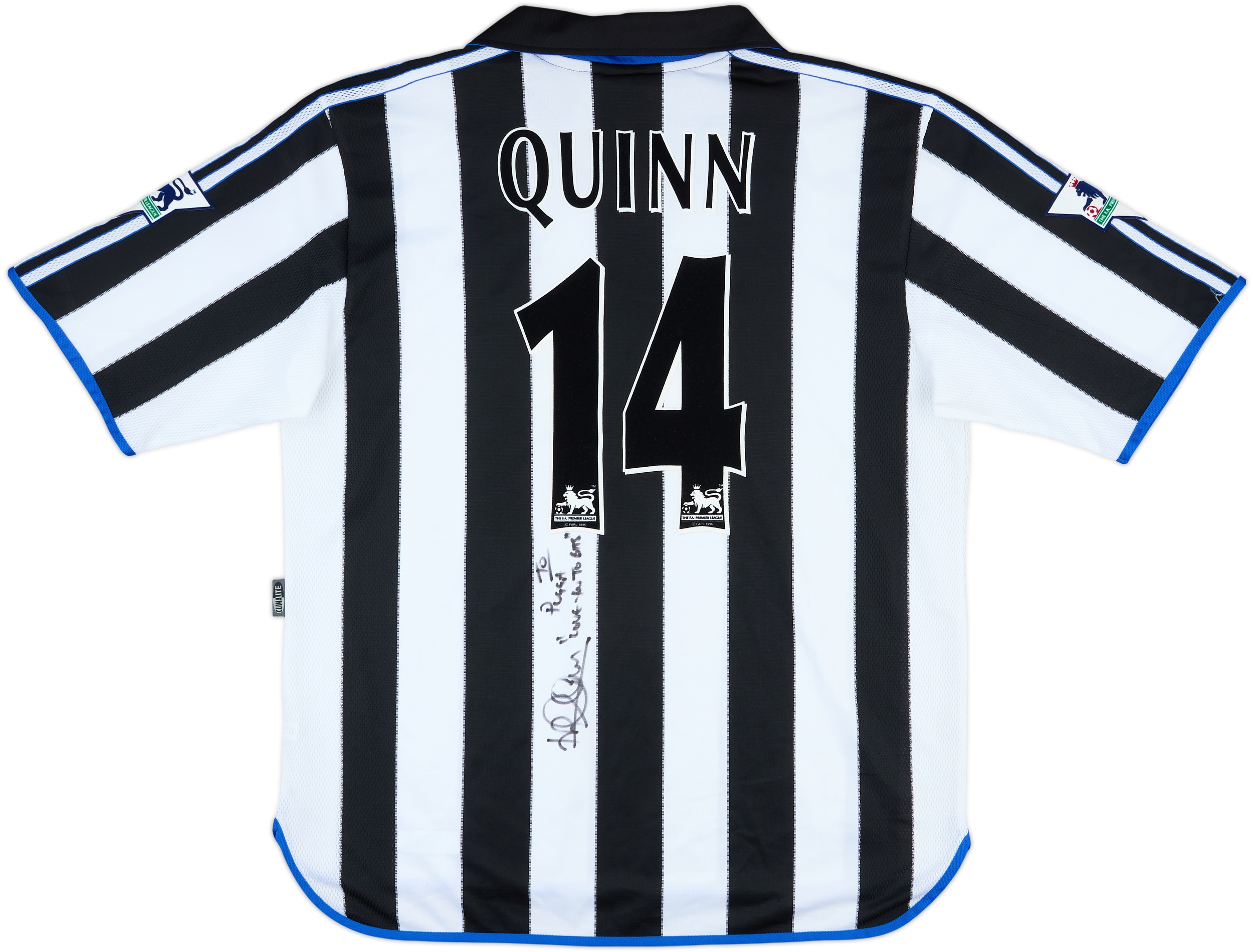 2000-01 Newcastle Signed Home Shirt Quinn #14
