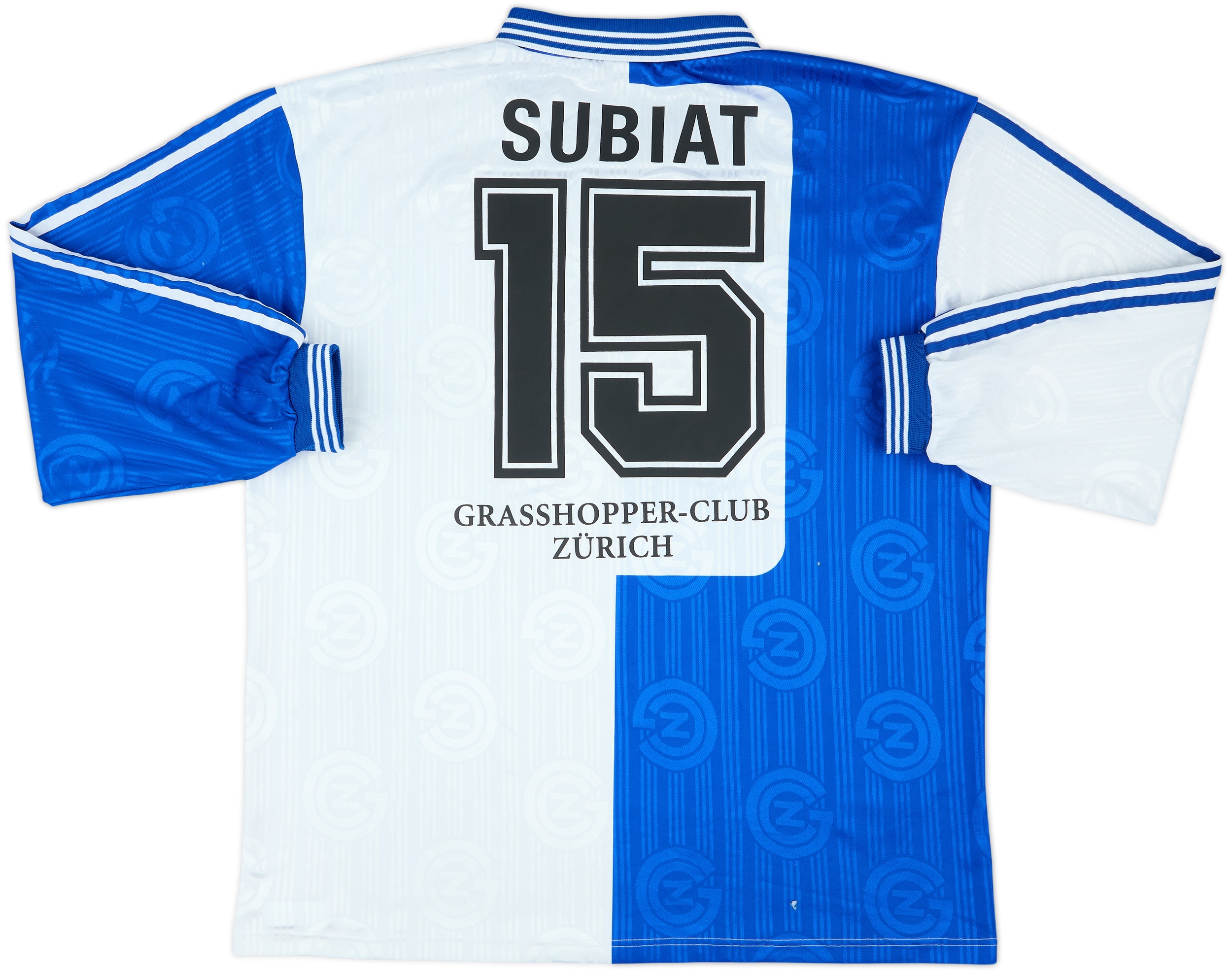 1997-98 Grasshoppers Match Issue Home L/S Shirt Subiat #15