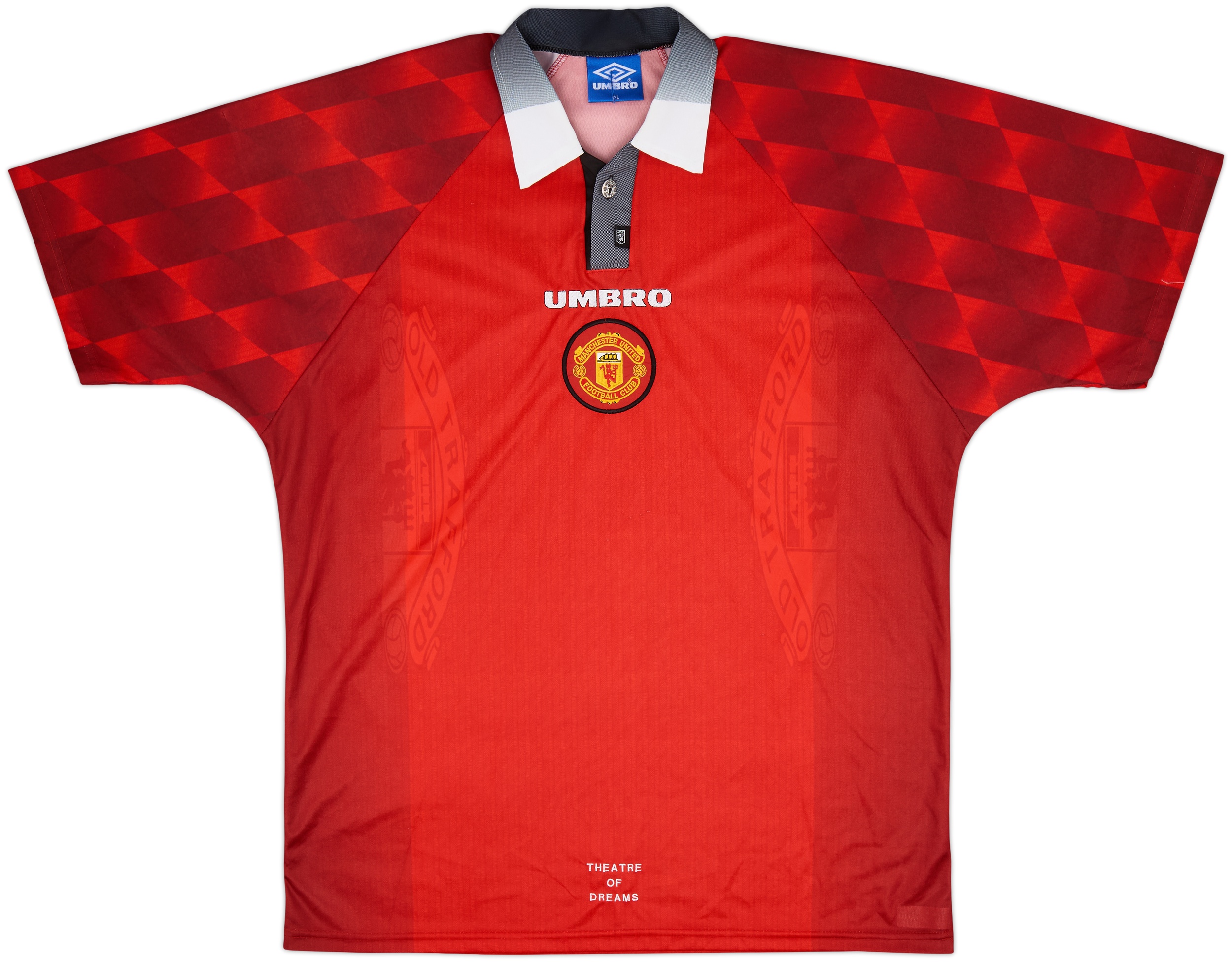 1996-98 Manchester United Player Issue Home Shirt - 9/10 - (XL)