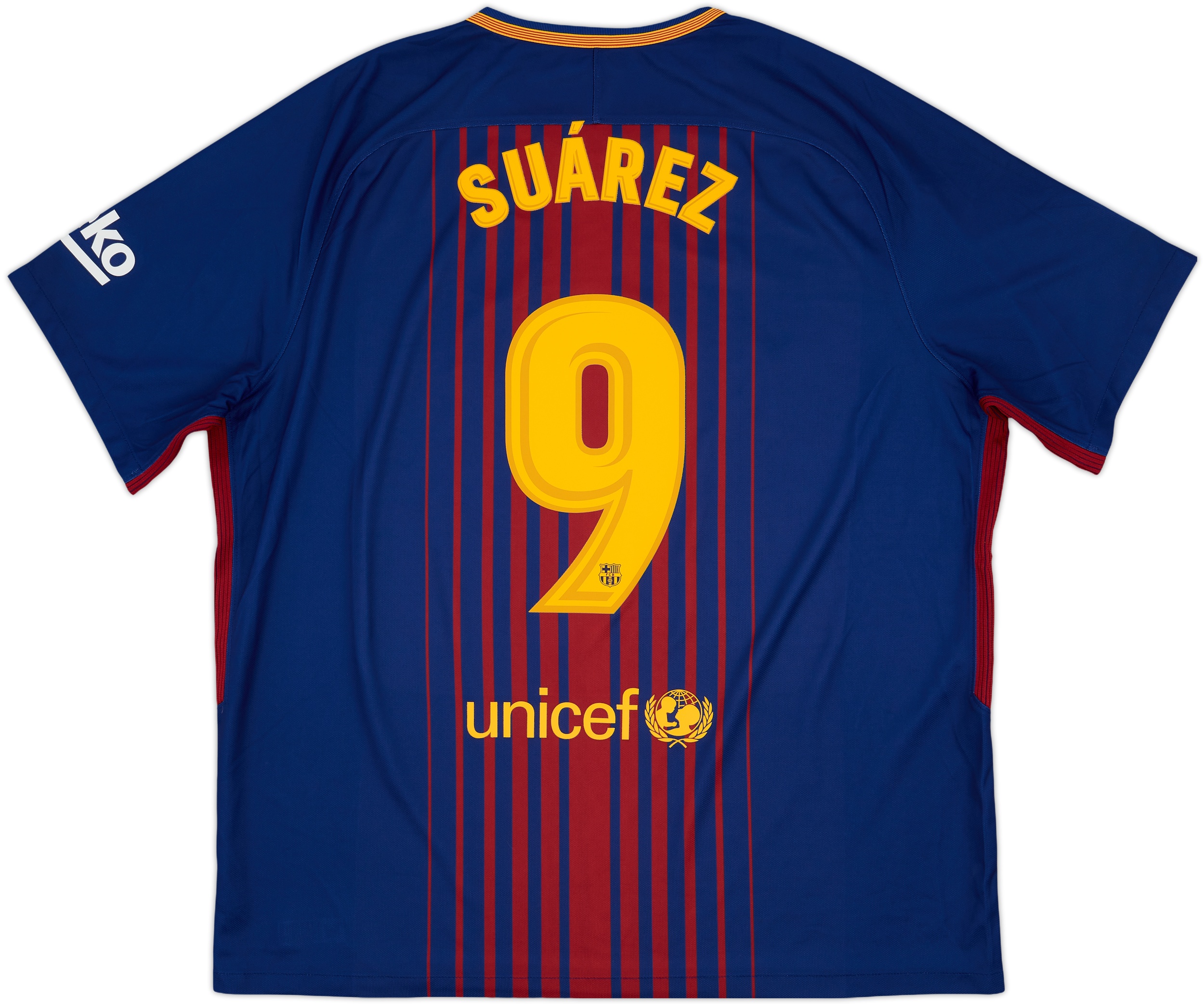2017-18 Barcelona Home Shirt Suarez #9 - 9/10 - (XXL)