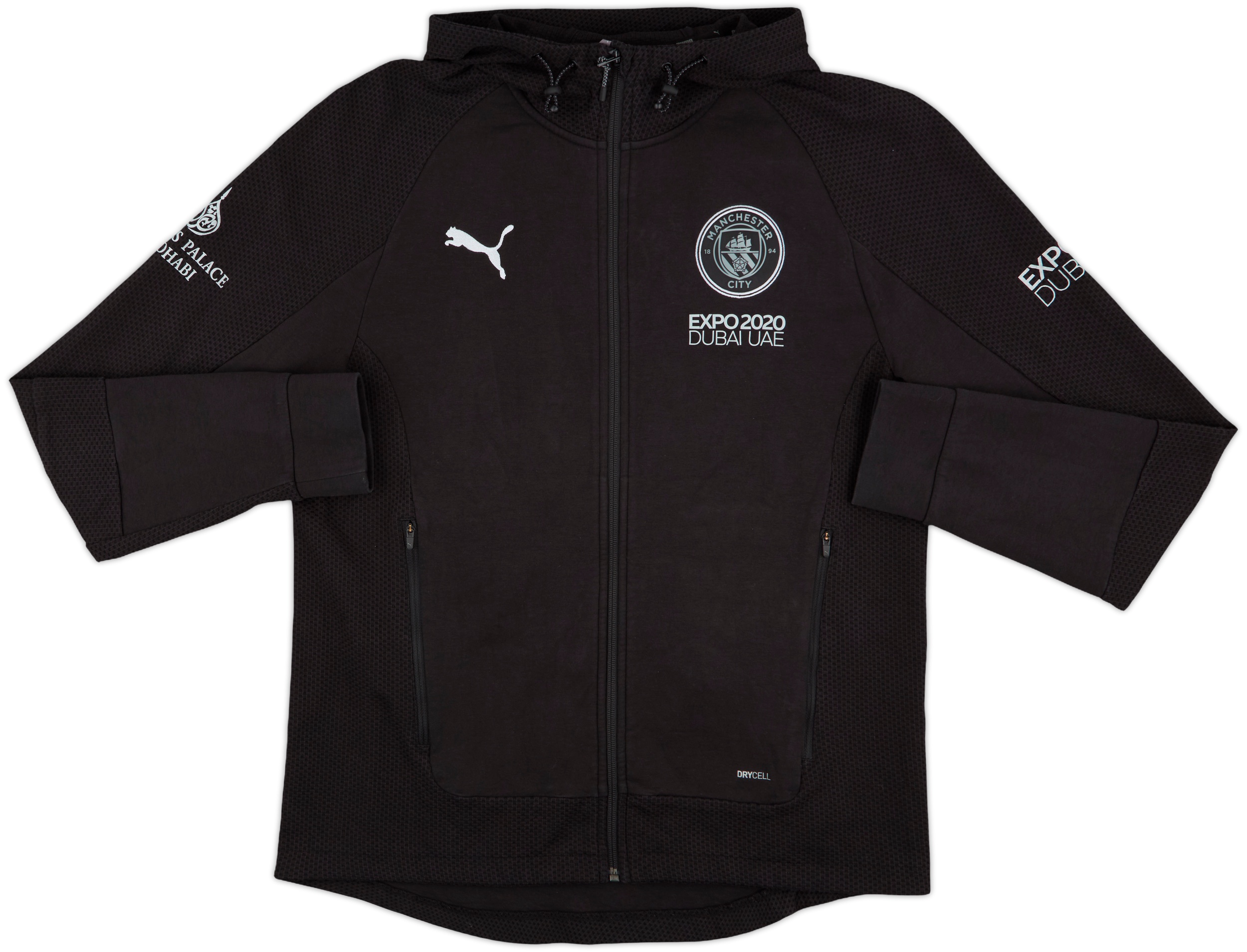 2021-22 Manchester City Puma Zipped Hooded Sweat Top - 8/10 - (L)