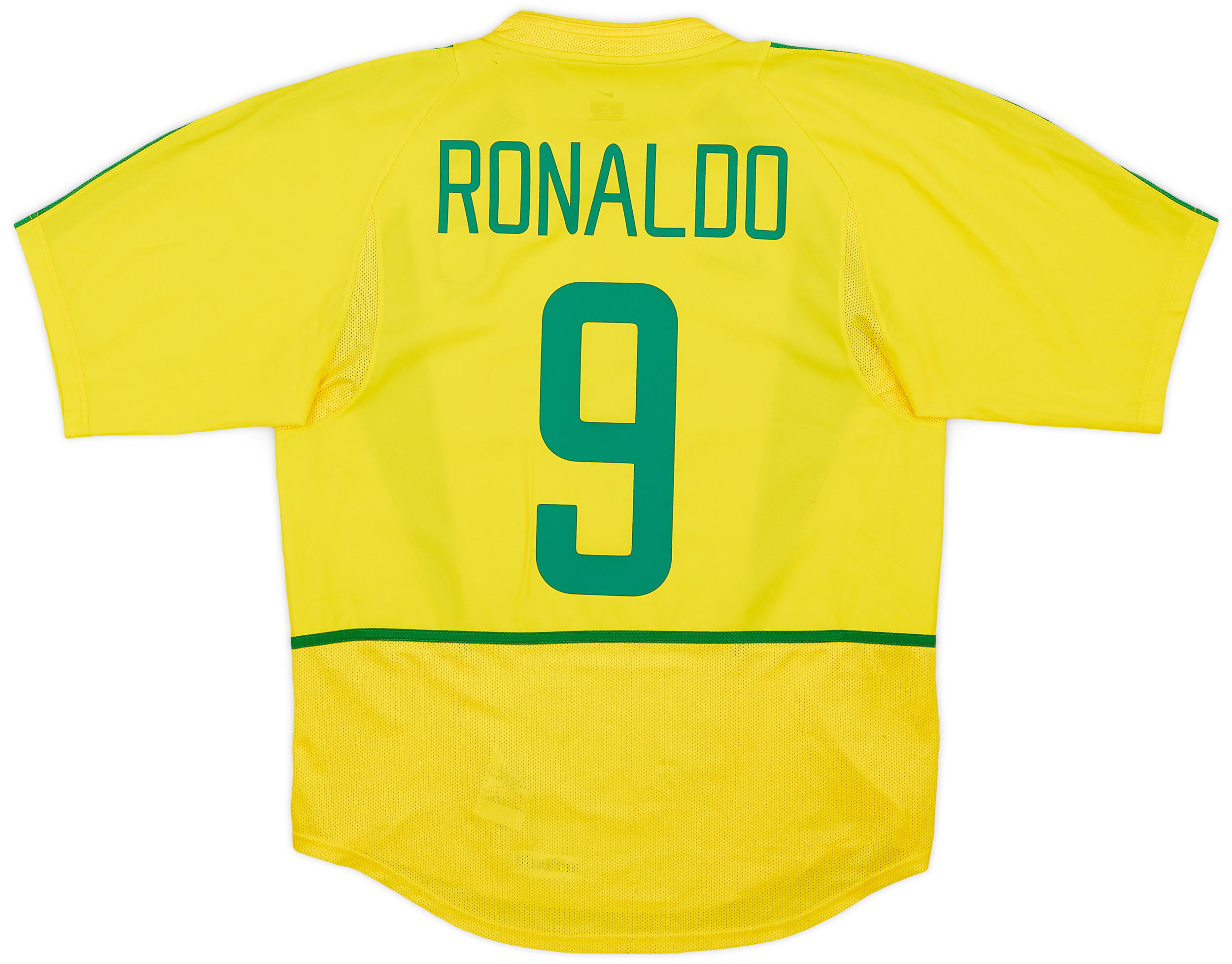 2002-04 Brazil Home Shirt Ronaldo #9 - 7/10 - (M)