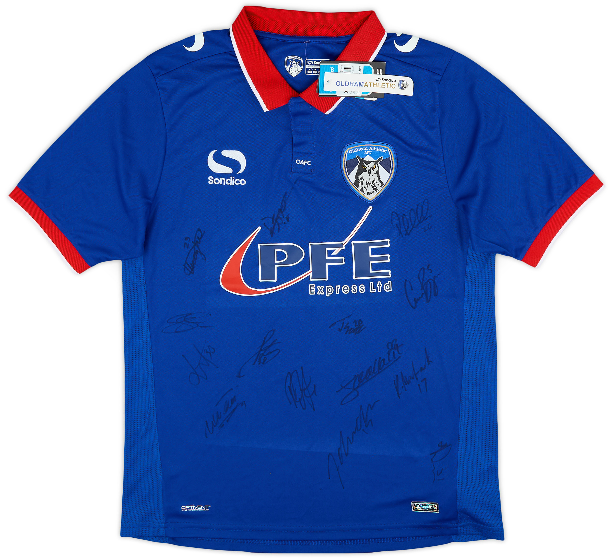 2015-16 Oldham Squad Signed Home Shirt (M)