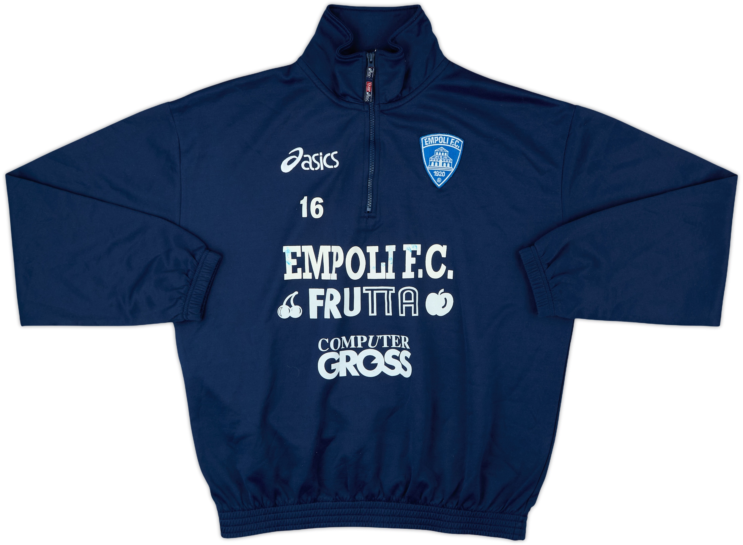 2005-06 Empoli Player Issue Asics 1/4 Zip Drill Top #16 - 6/10 - (L)