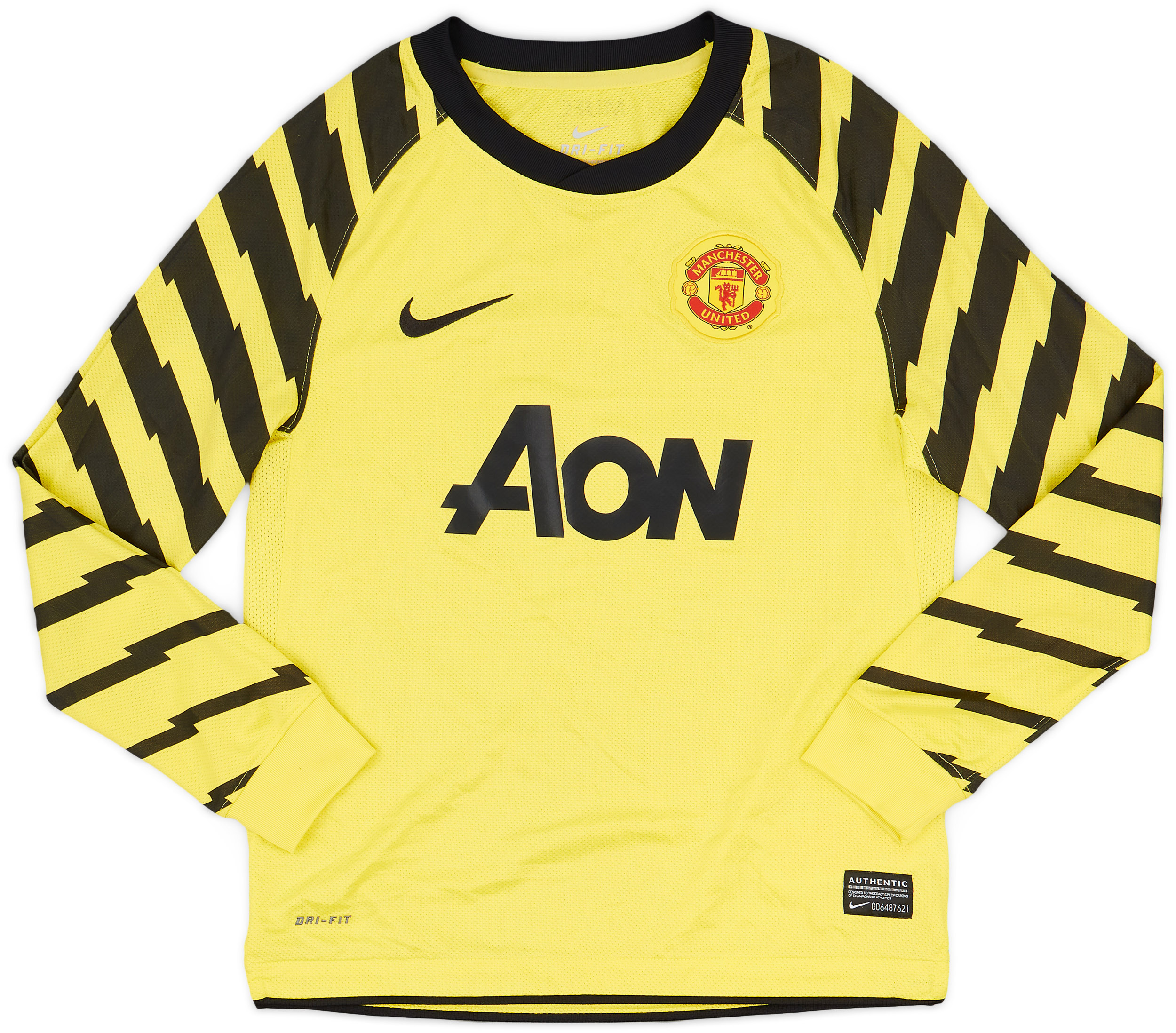 2010-11 Manchester United Yellow GK Shirt - 8/10 - (S.Boys)