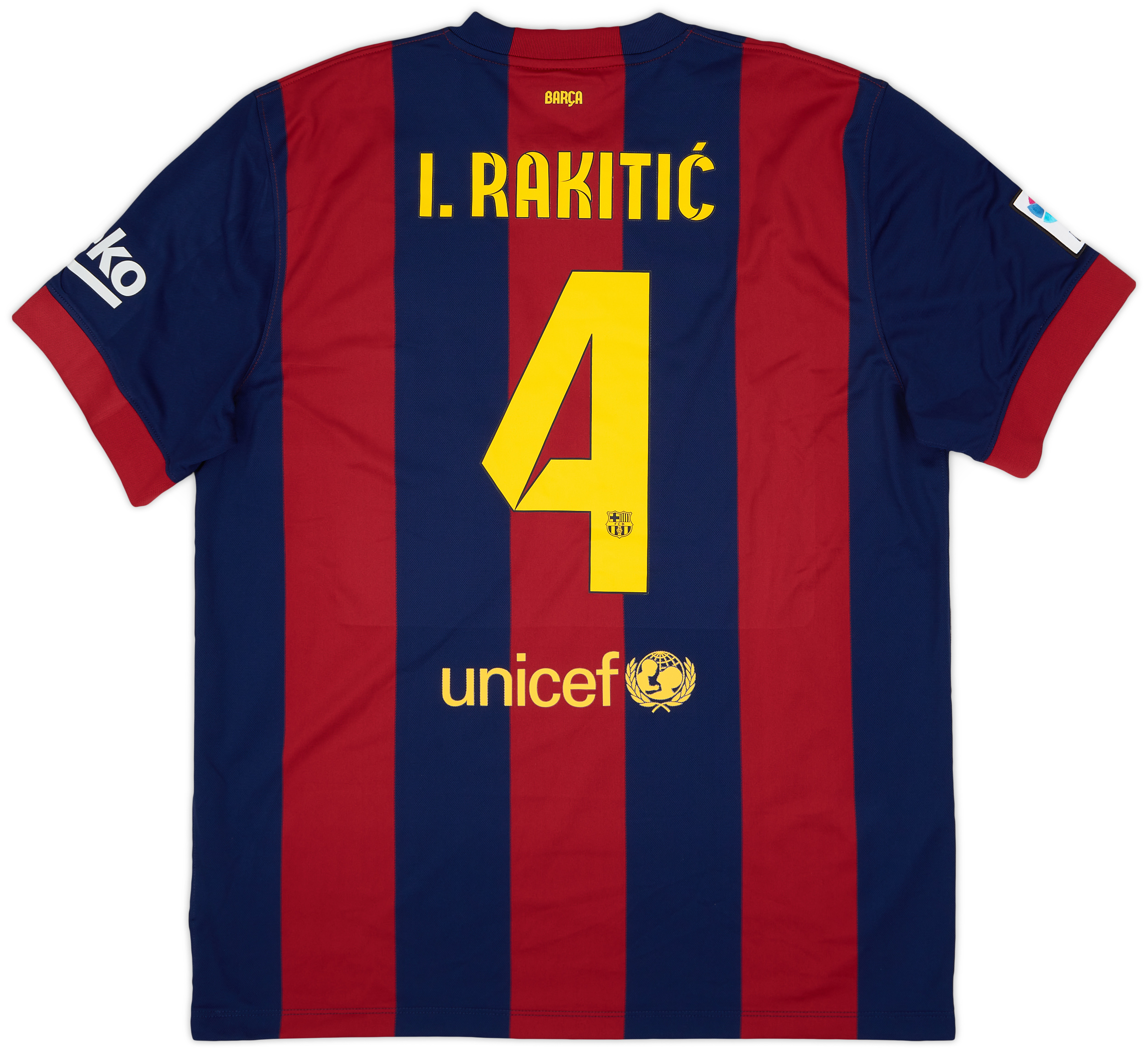 2014-15 Barcelona Home Shirt Rakitic #4 (XL)