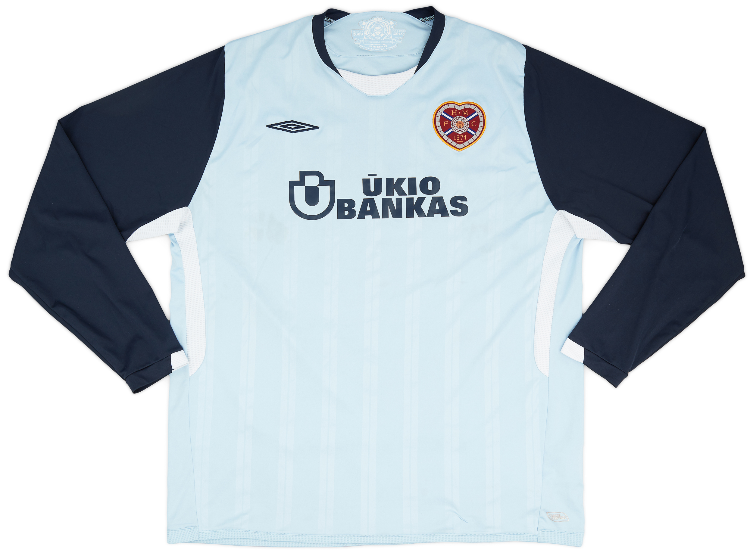 2009-10 Hearts Away L/S Shirt - 7/10 - (XXL)