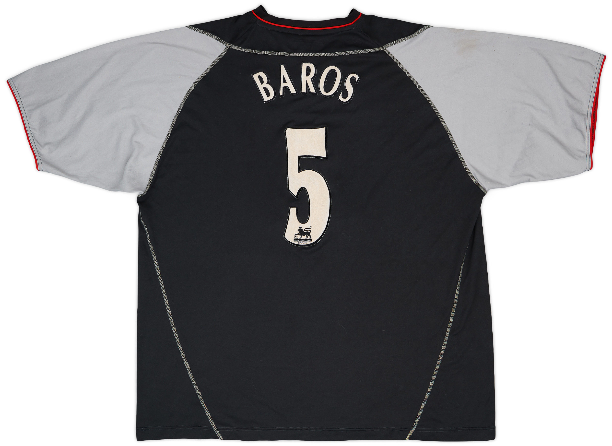 2002-04 Liverpool Away Shirt Baros #5 - 8/10 - (XXL)