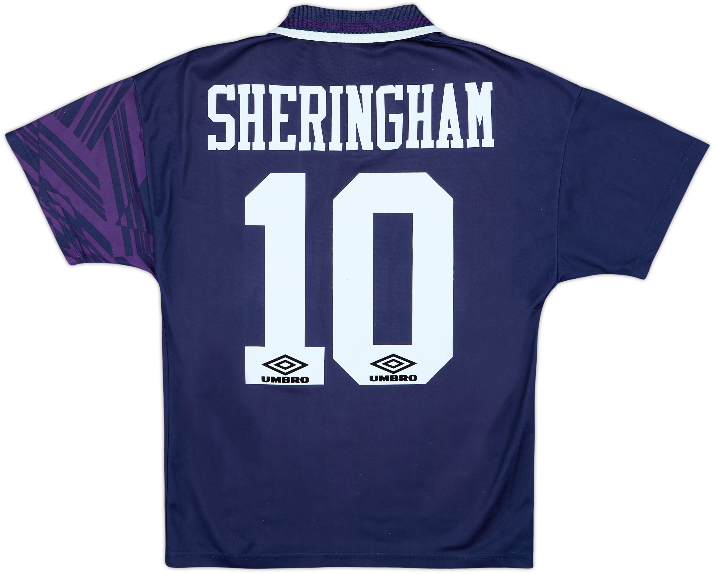 1994-95 Tottenham Away Shirt Sheringham #10 - 8/10 - (Y)