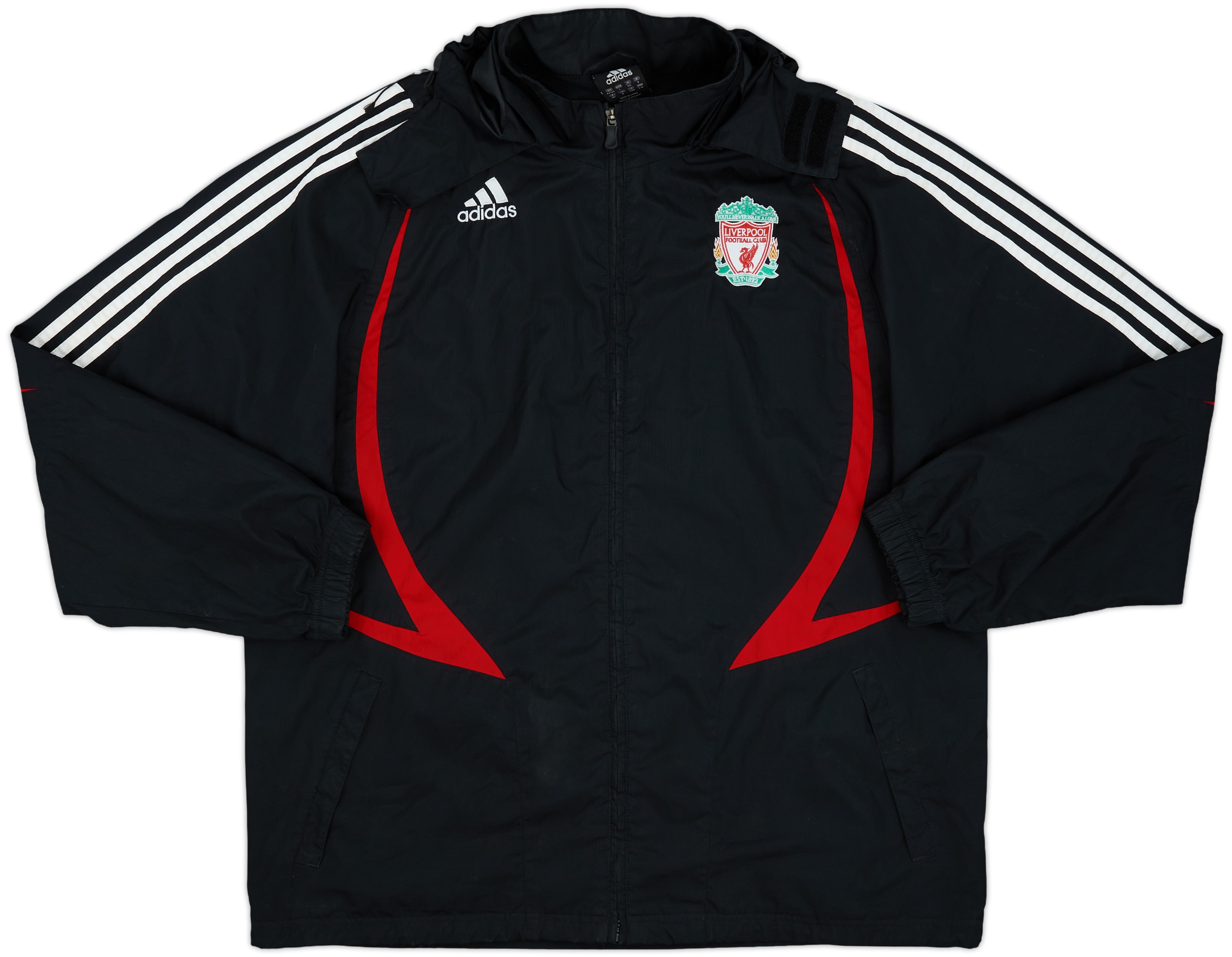 2007-08 Liverpool adidas Hooded Rain Jacket - 8/10 - (L/XL)