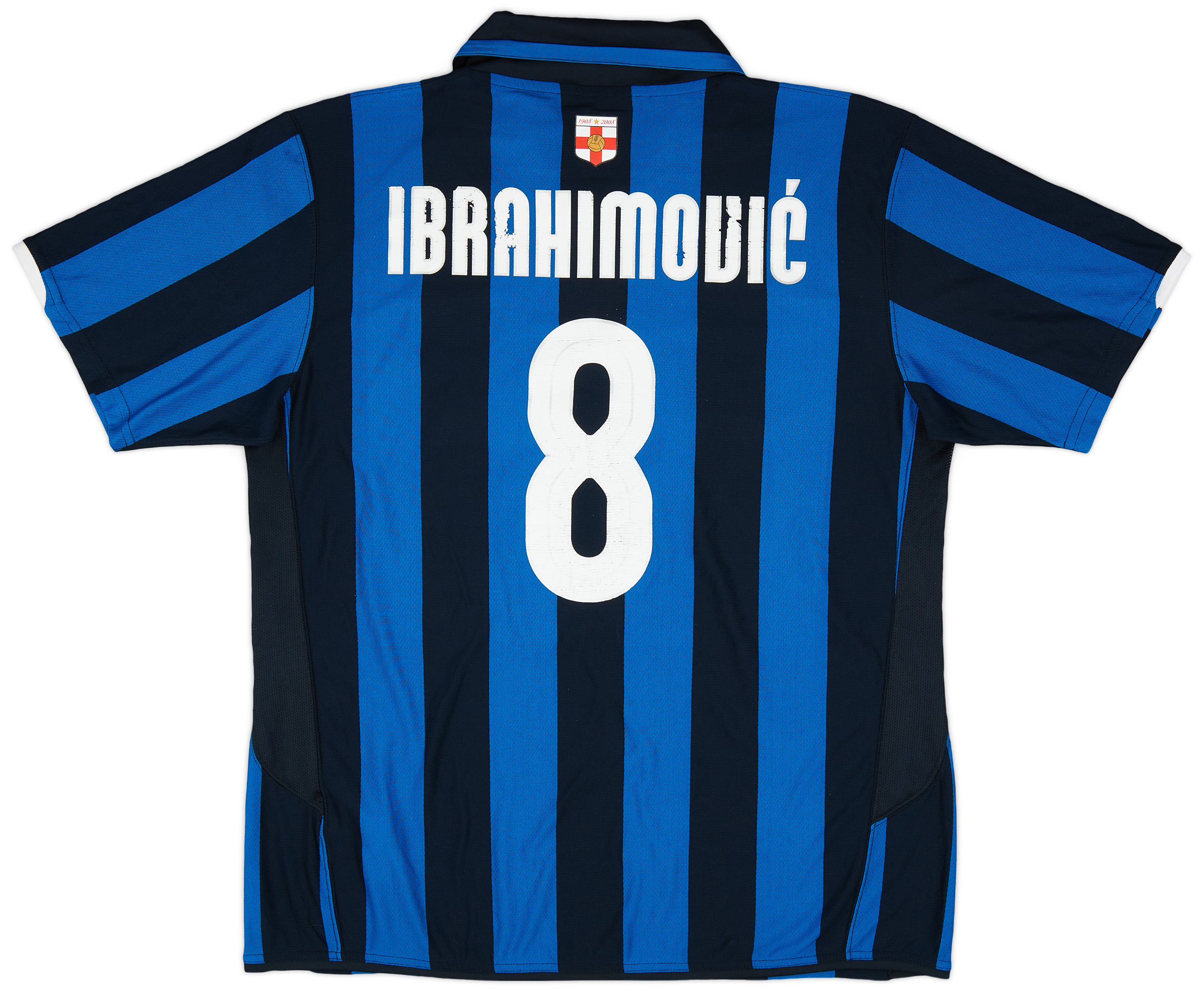 2007-08 Inter Milan Centenary Home Shirt Ibrahimovic #8 - 7/10 - (XL)