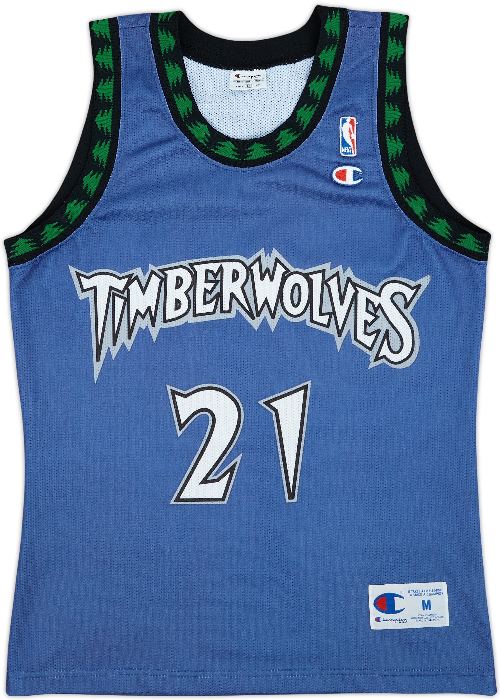 1996-07 Minnesota Timberwolves Garnett #21 Champion Away Jersey - 9/10 ...