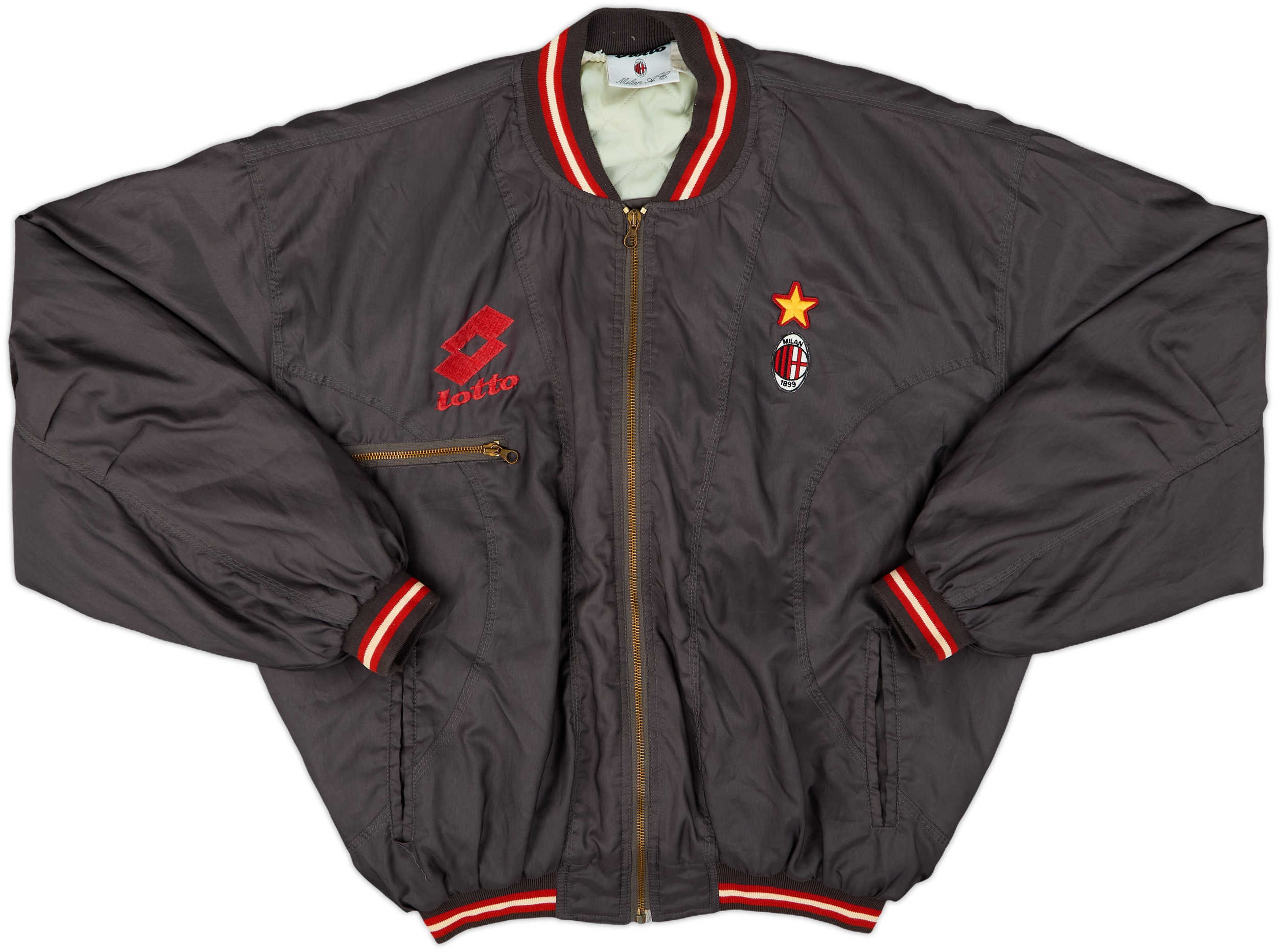 1995-96 AC Milan Lotto Padded Bomber Jacket - 8/10 - (L)
