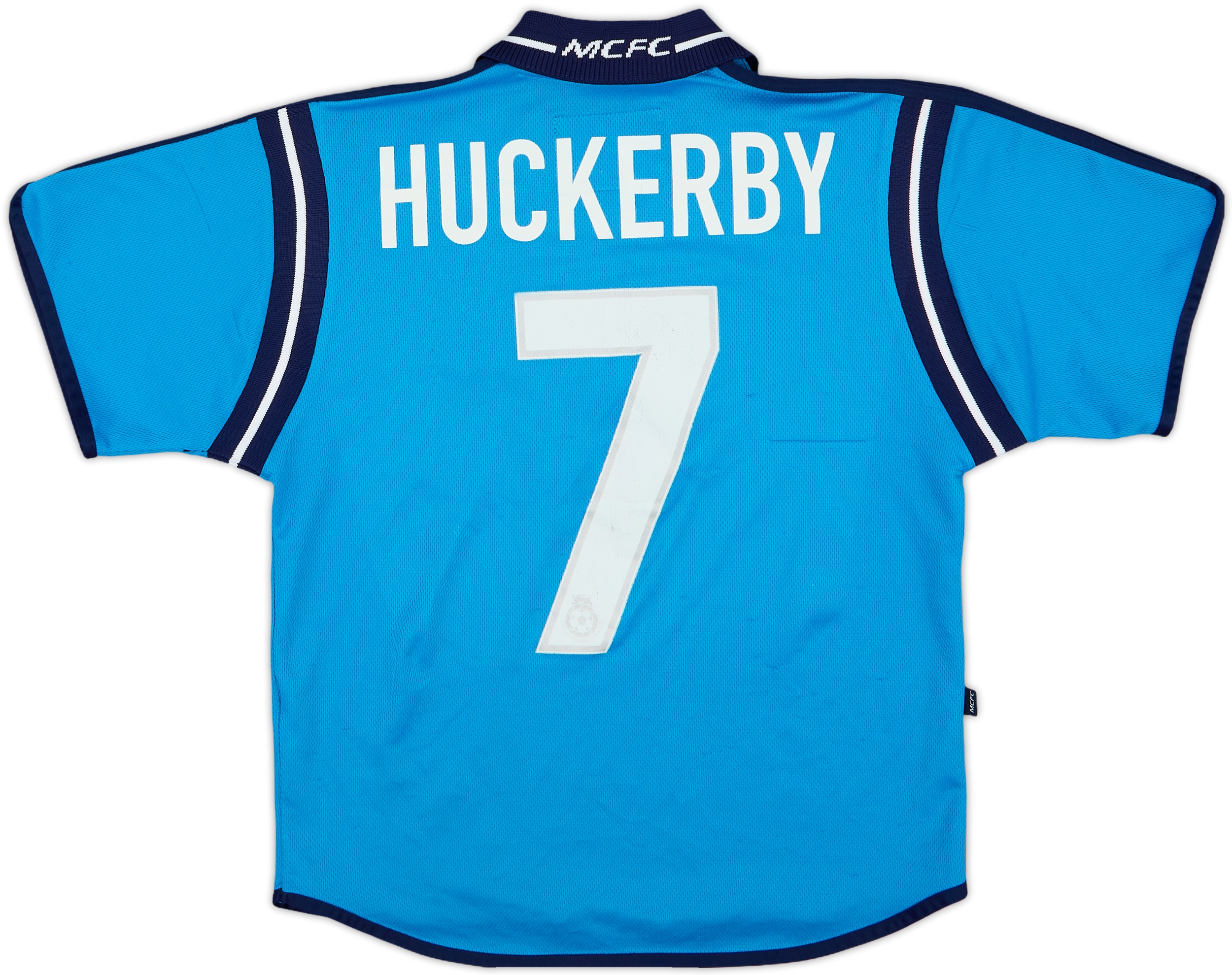 2002-03 Manchester City Home Shirt Huckerby #7 - 5/10 - (7-8 2002-03 Manchester City Home Shirt Huckerby #7 - 5/10 - (7-8