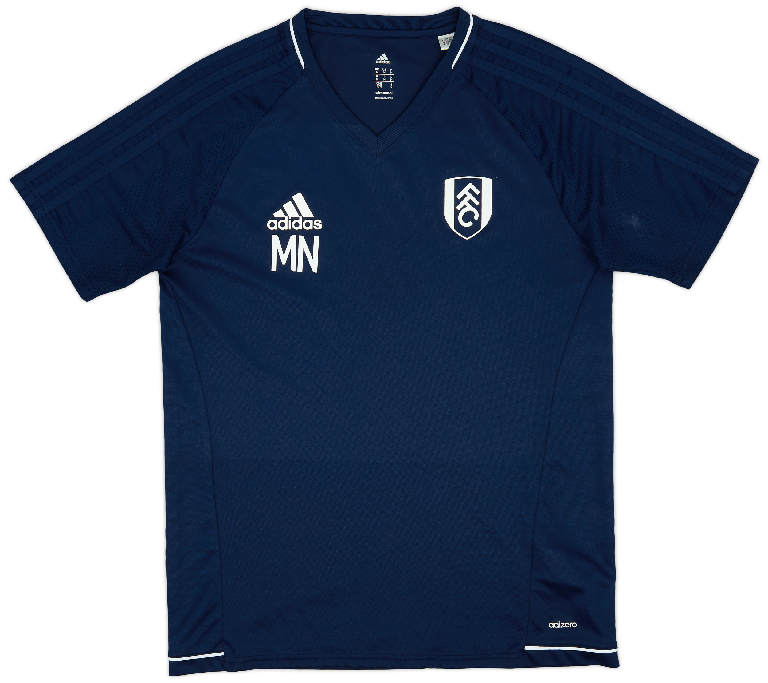 2017-18 Fulham Staff Issue adidas Training Shirt 'MN' - 9/10 - (M)
