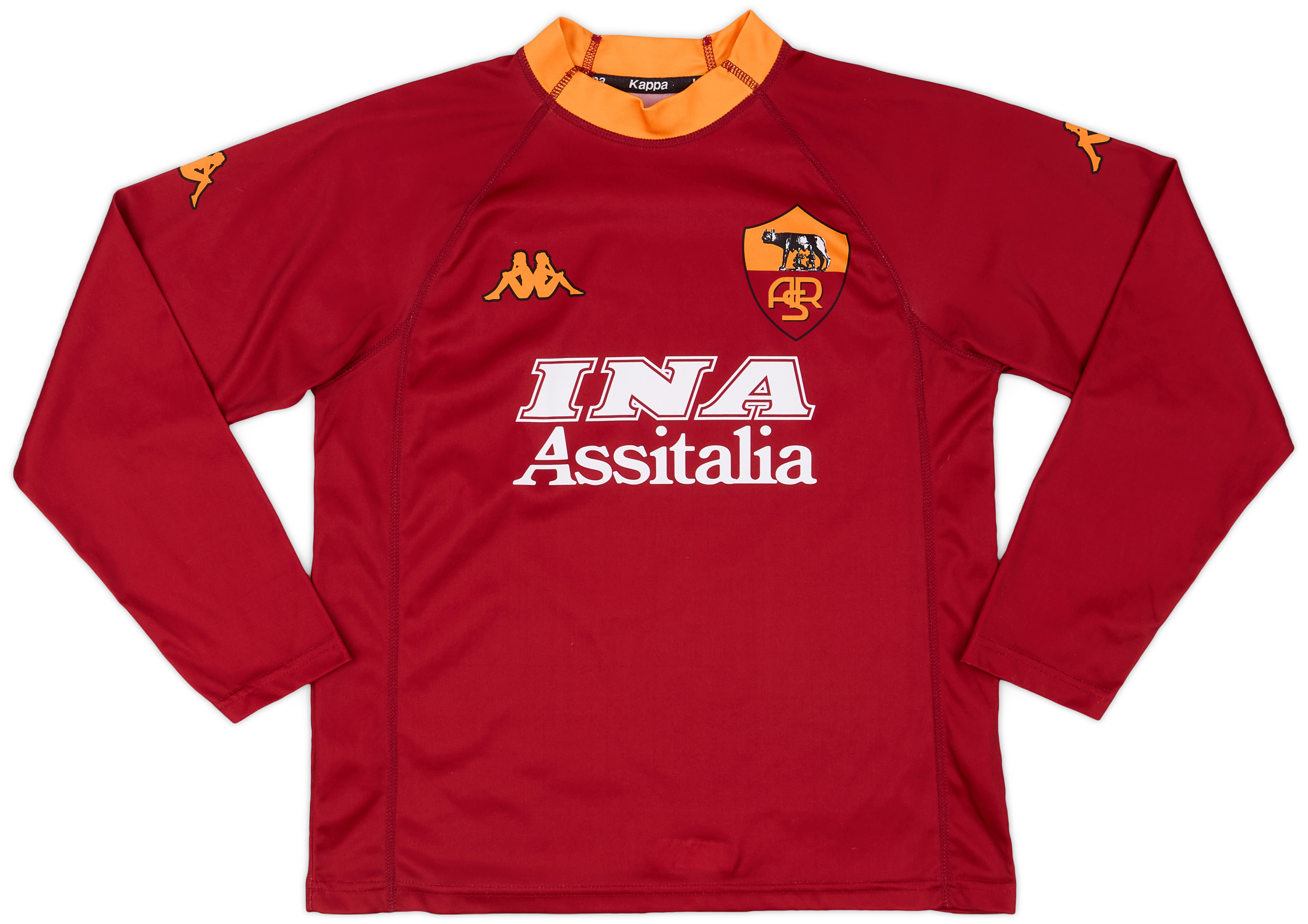 2000-01 Roma Home L/S Shirt - 9/10 - (XXL.Boys)