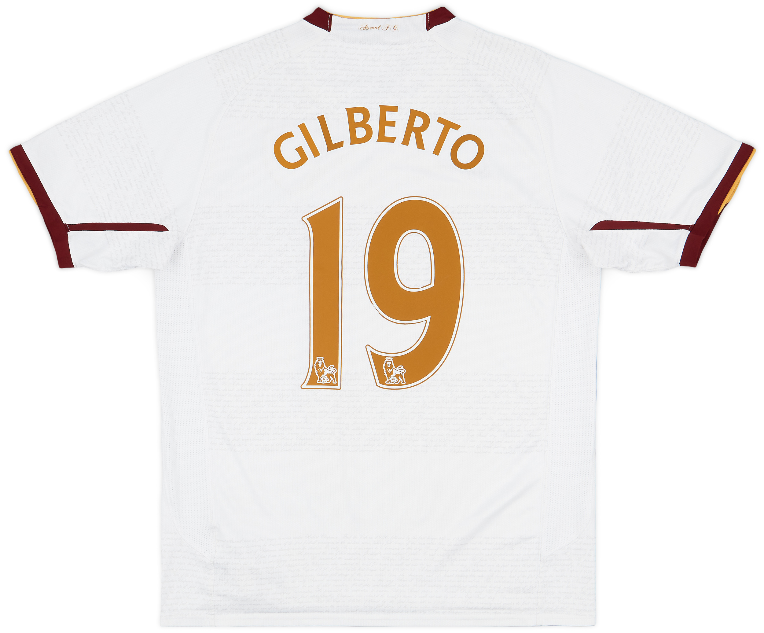 2007-08 Arsenal Away Shirt Gilberto #19 - 8/10 - (M)