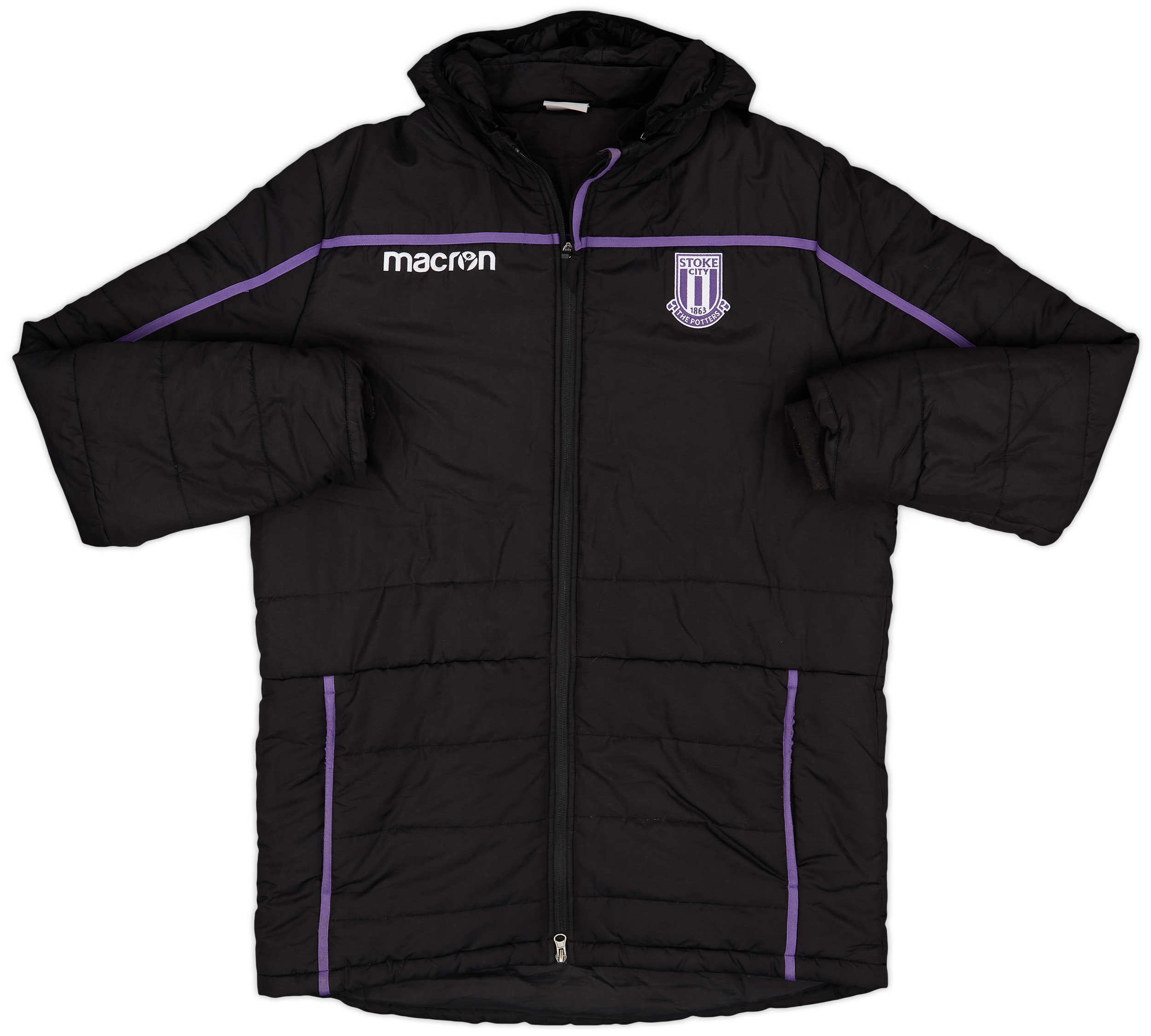 2018-19 Stoke City Macron Hooded Padded Bench Coat - 5/10 - (XL)