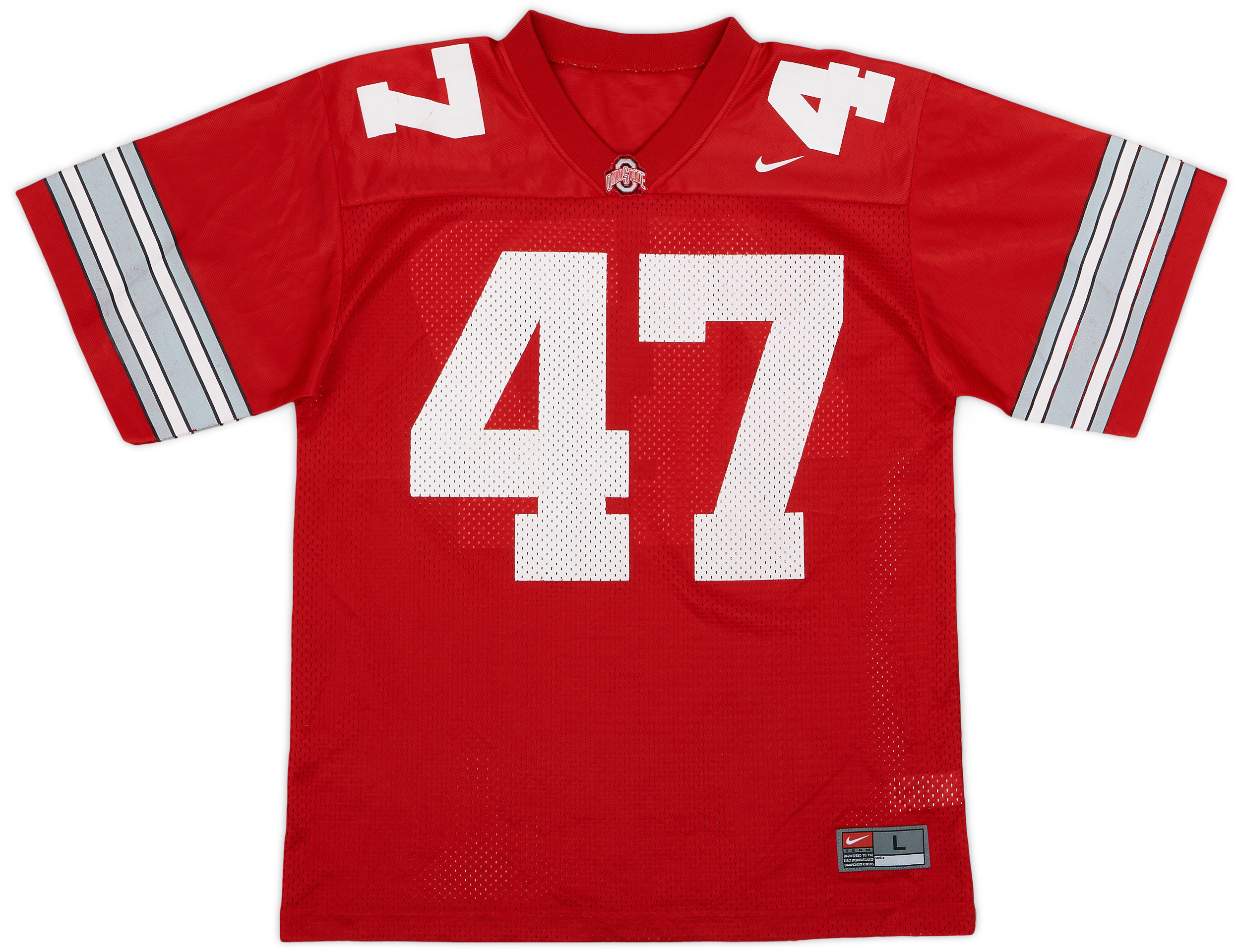 2002-05 Ohio State Buckeyes Hawk #47 Nike Home Jersey - 7/10 - (L.Boys)