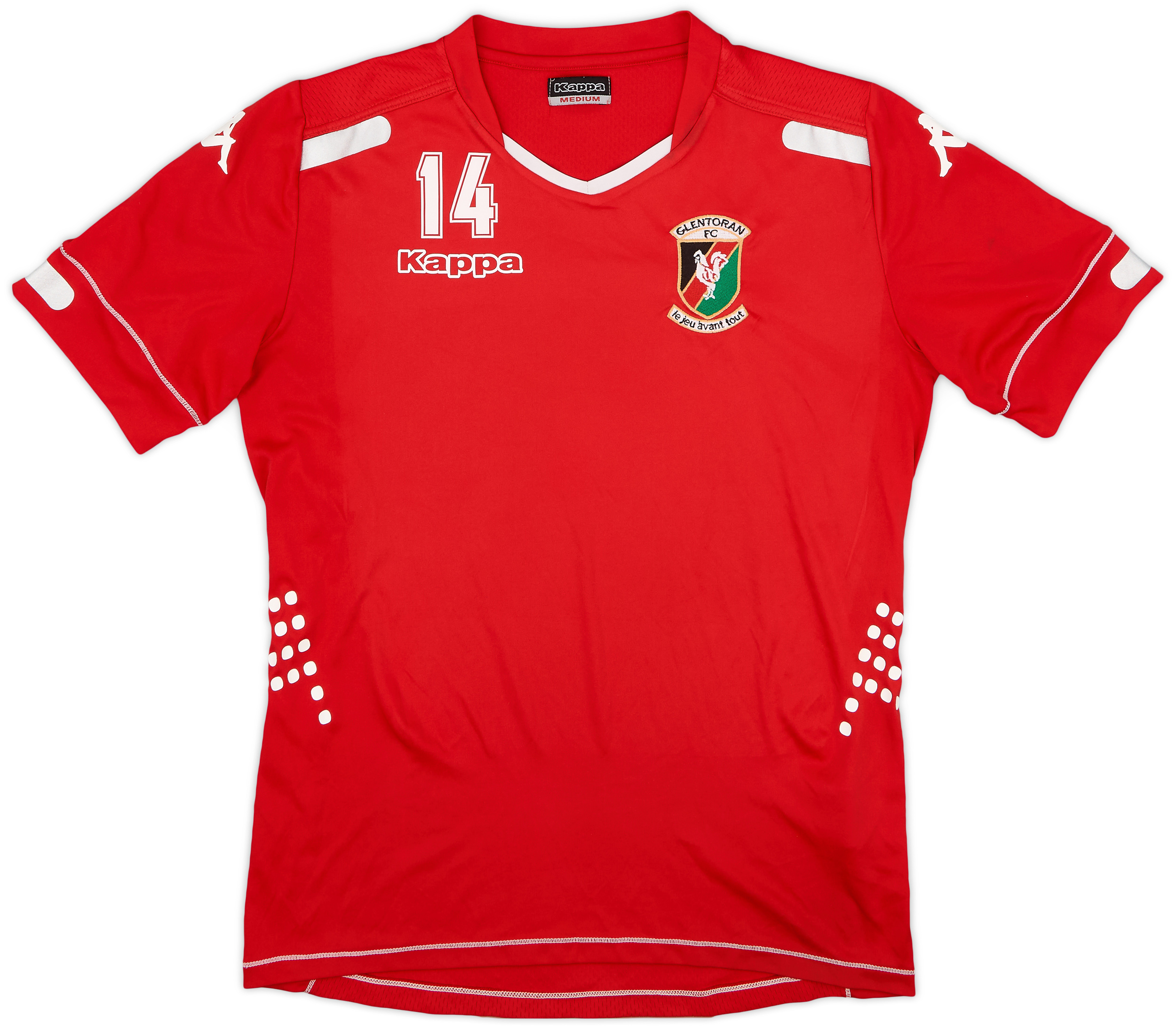 2016-17 Glentoran Kappa Player Issue Training Shirt #14 - 9/10 - (M)
