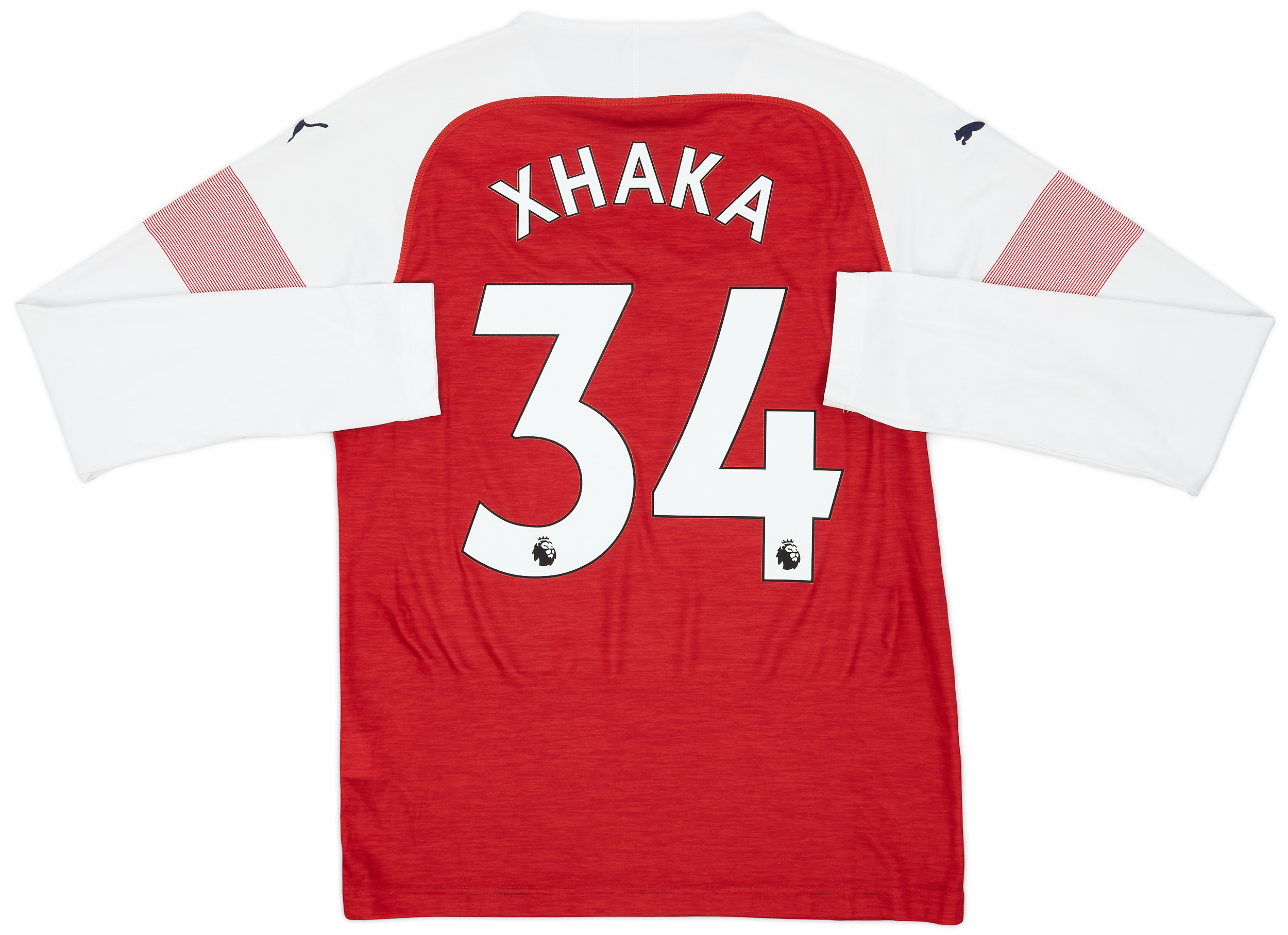 2018-19 Arsenal Home L/S Shirt Xhaka #34 - 9/10 - (M)