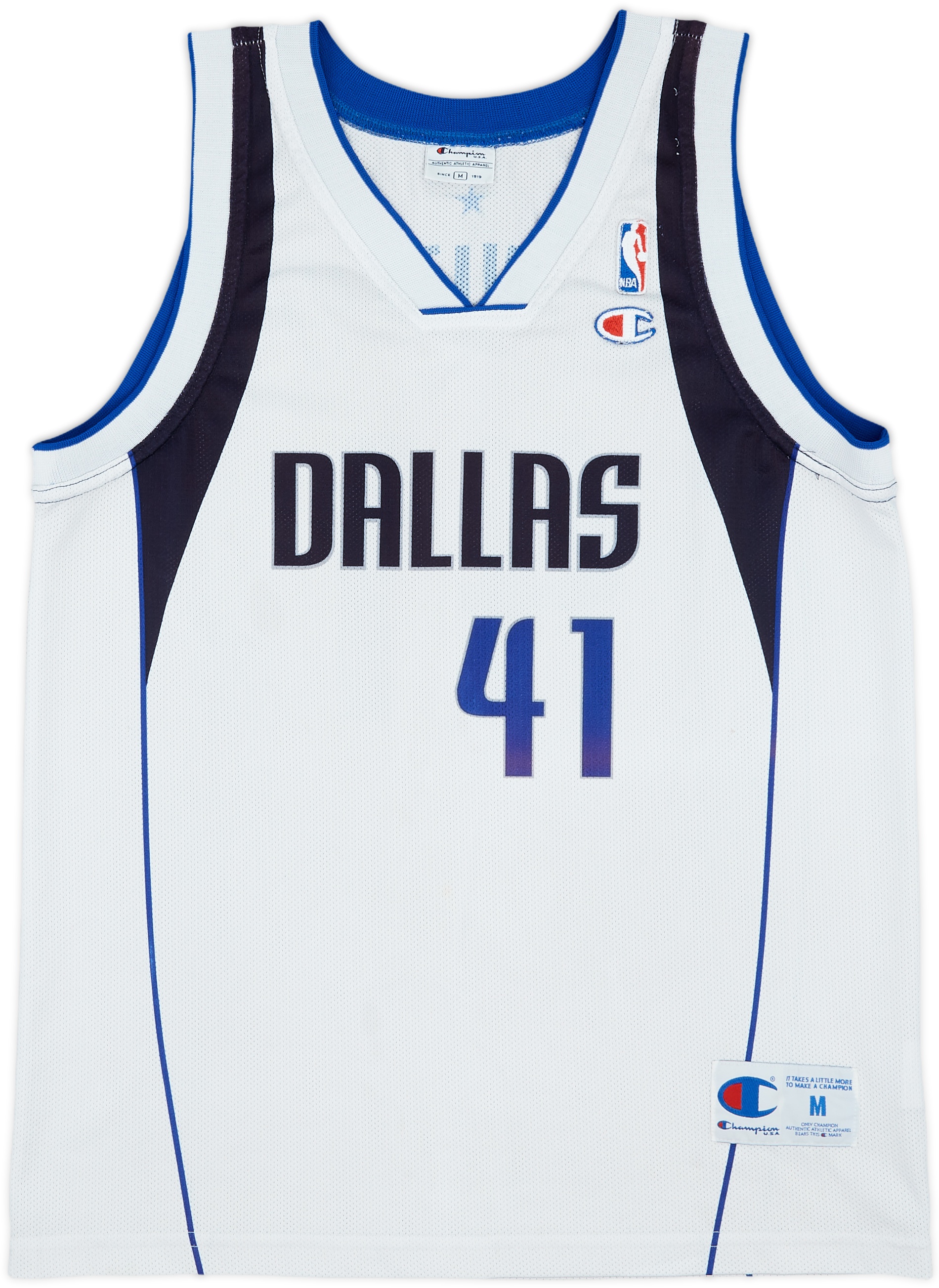 2001-10 Dallas Mavericks Nowitzki #41 Champion Home Jersey - 7/10 - (M)