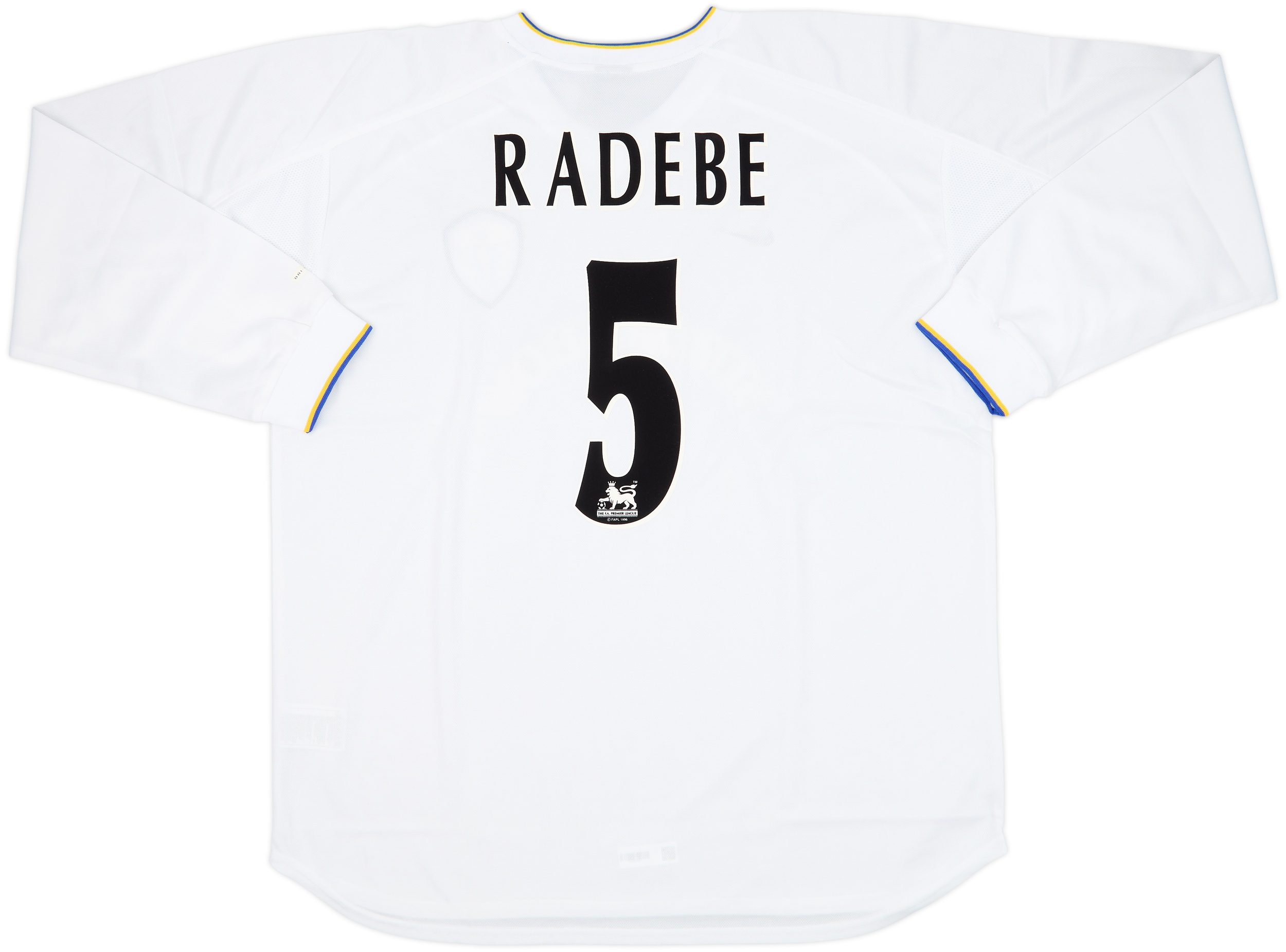 2000-02 Leeds United Home L/S Shirt Radebe #5 (XXL)