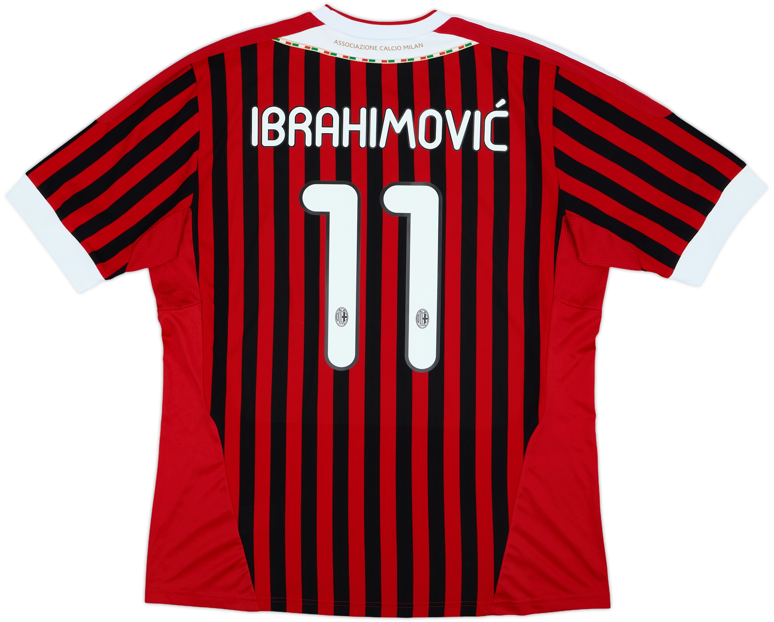 2011-12 AC Milan Home Shirt Ibrahimovic #11 - 9/10 - (XL)