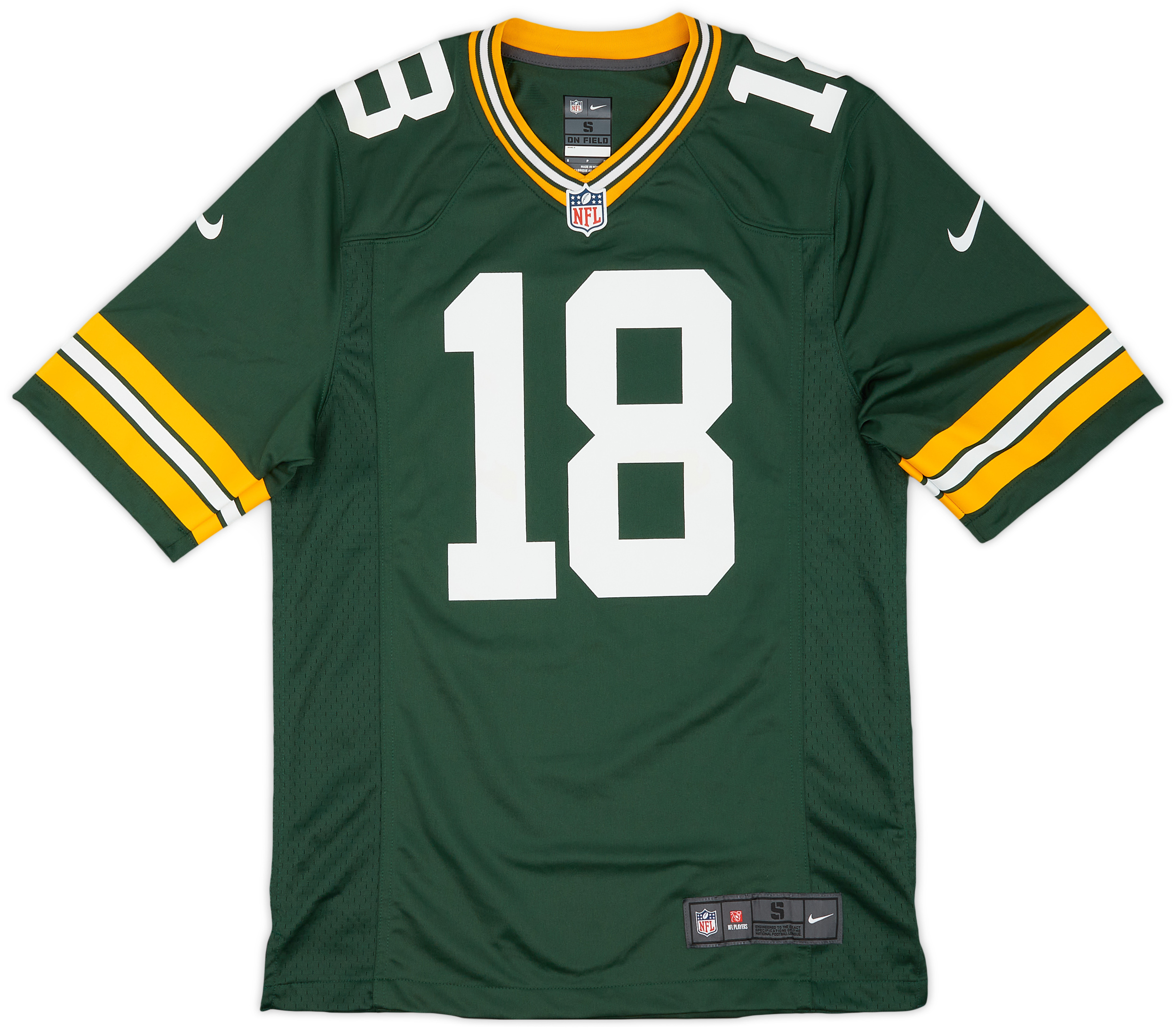 2012-18 Green Bay Packers Cobb #18 Nike Game Home Jersey - 9/10 - (S)