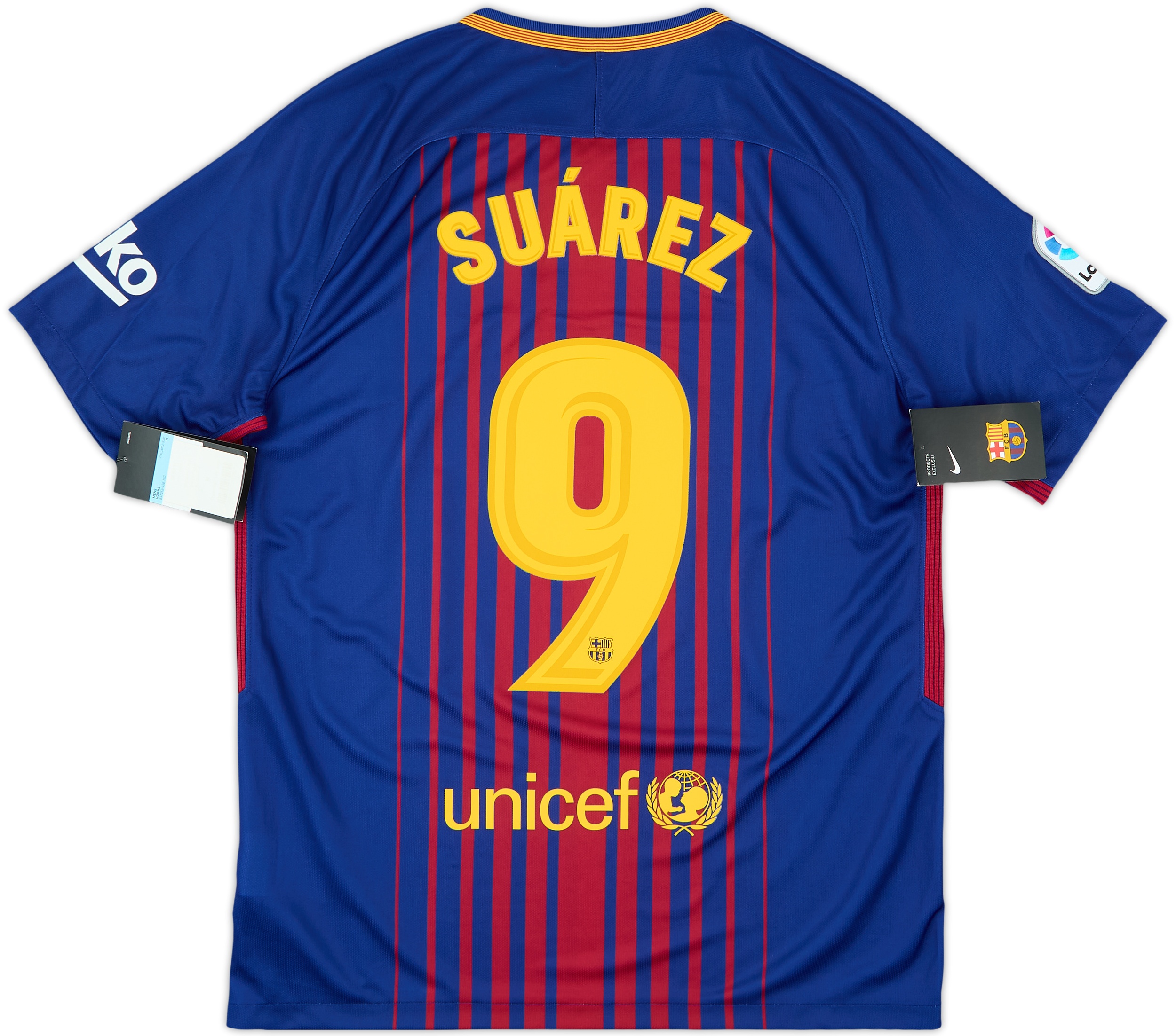 2017-18 Barcelona Home Shirt Suarez #9 (M)