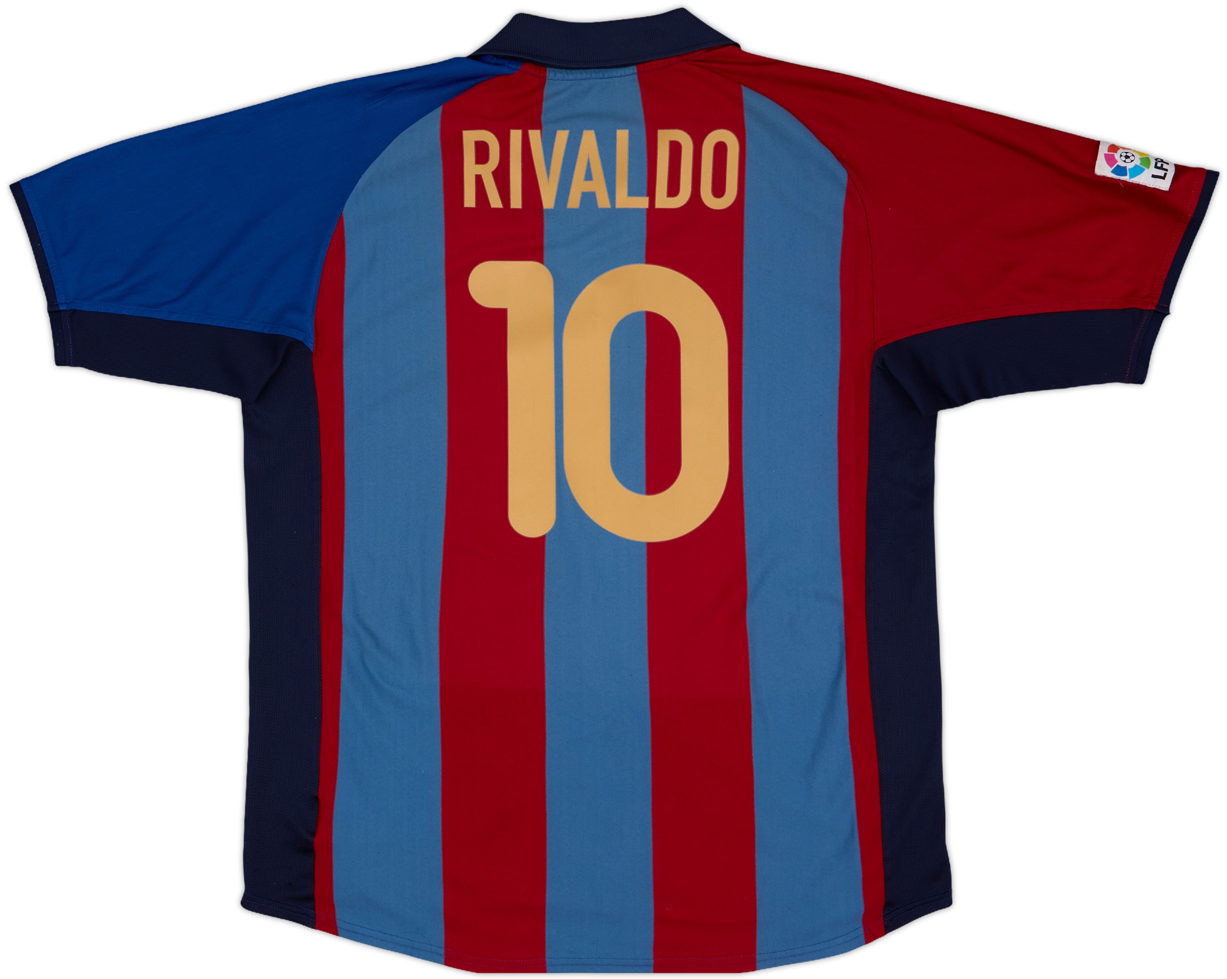 2001-02 Barcelona Home Shirt Rivaldo #10 - 6/10 - (L)