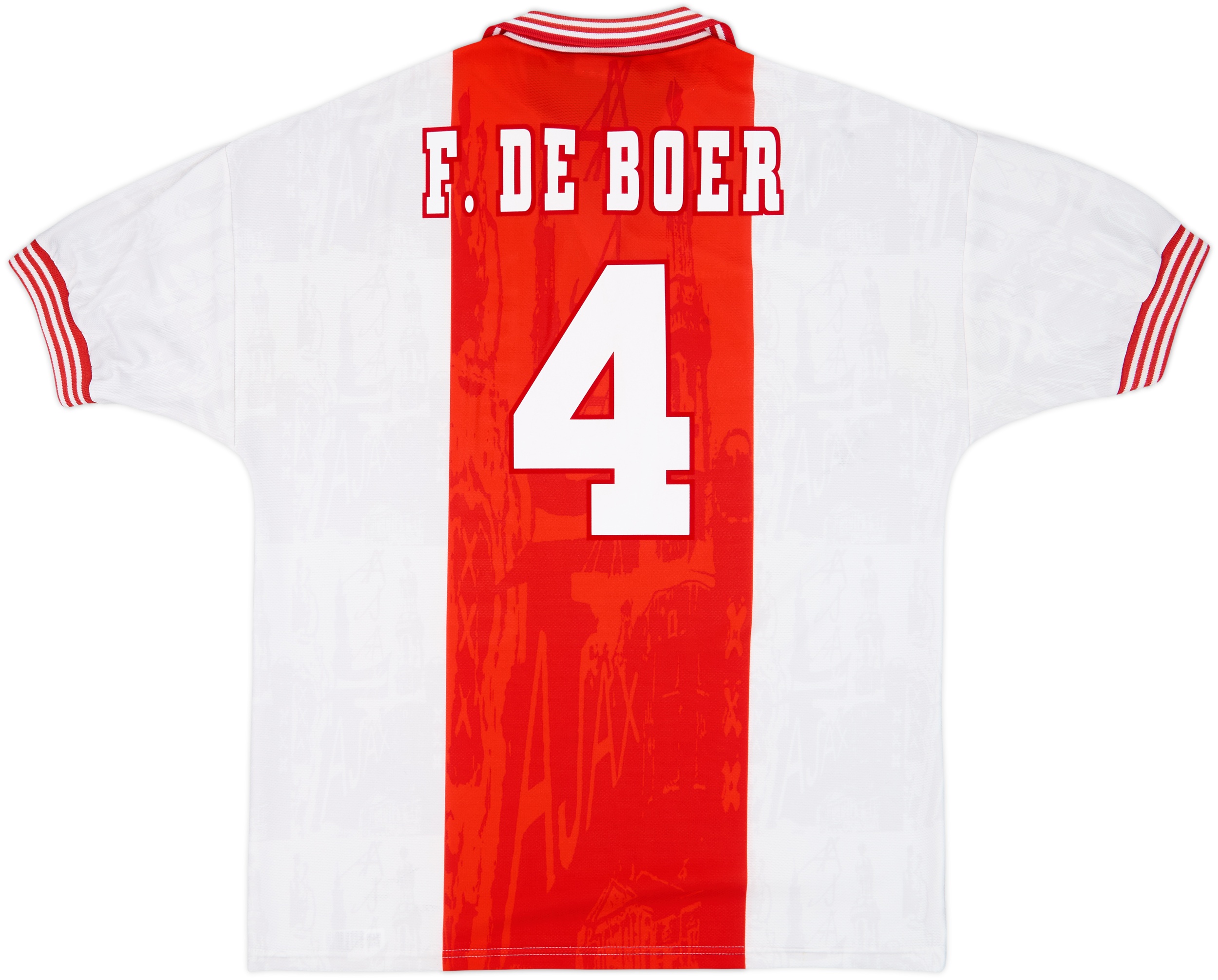 1996-97 Ajax Home Shirt F.DeBoer #4 - 8/10 - (XL)