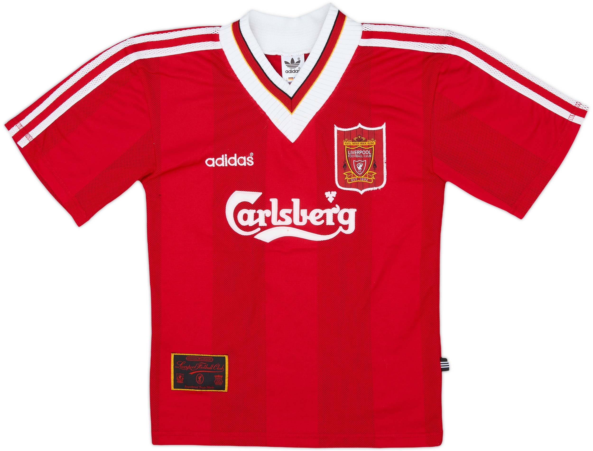 1995-96 Liverpool Home Shirt - 8/10 - (L.Boys)