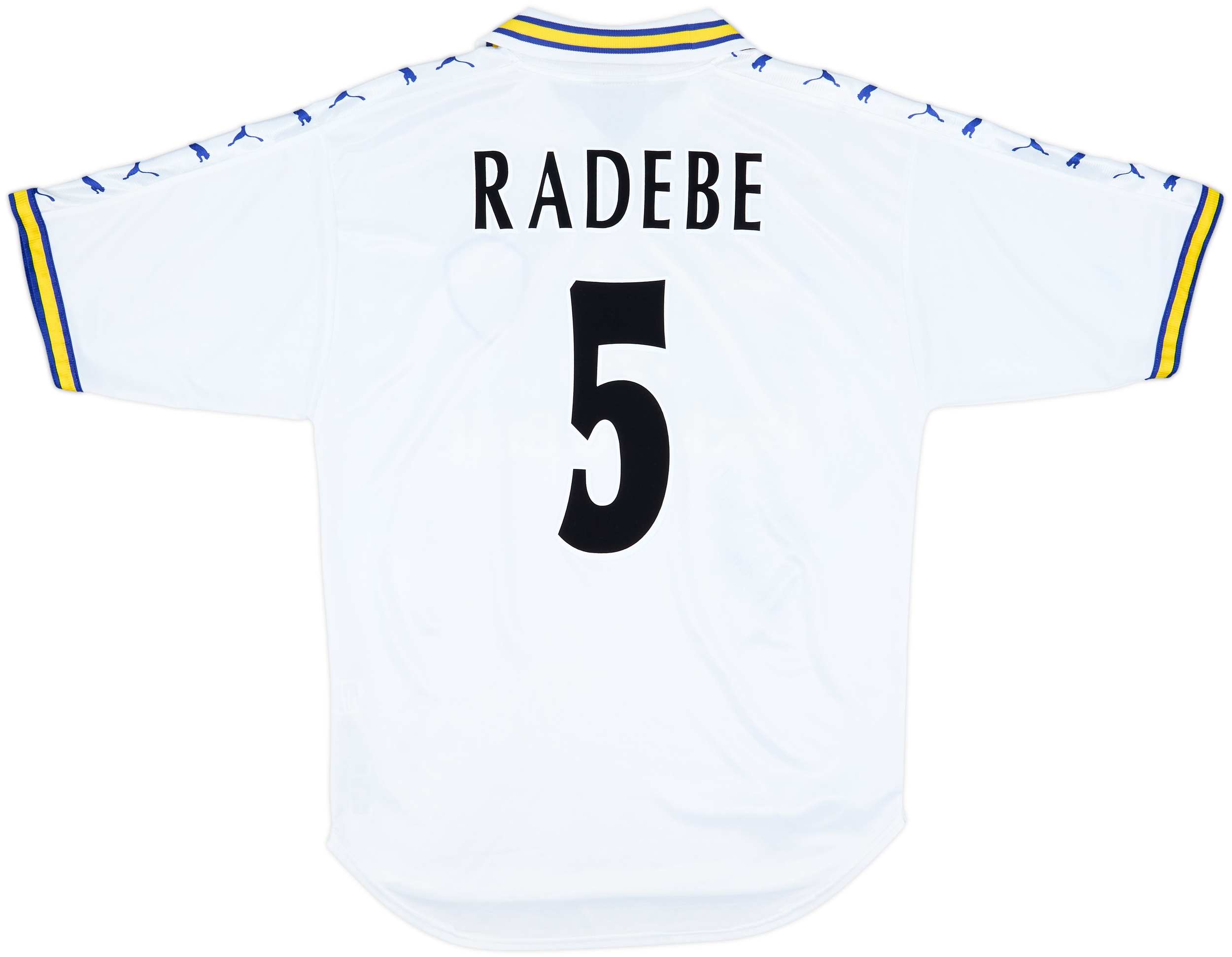 1998-00 Leeds United Home Shirt Radebe #5 - 8/10 - (M)
