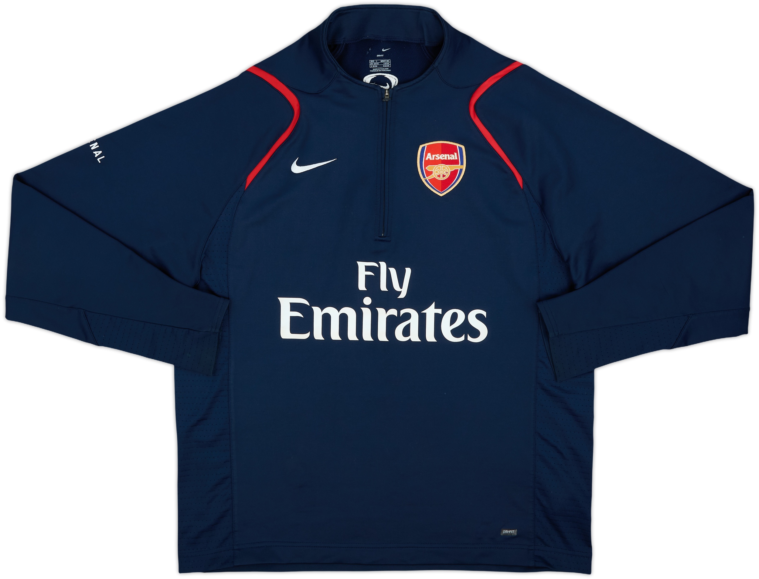 2006-07 Arsenal Nike 1/4 Zip Sweat Top - 7/10 - (L)