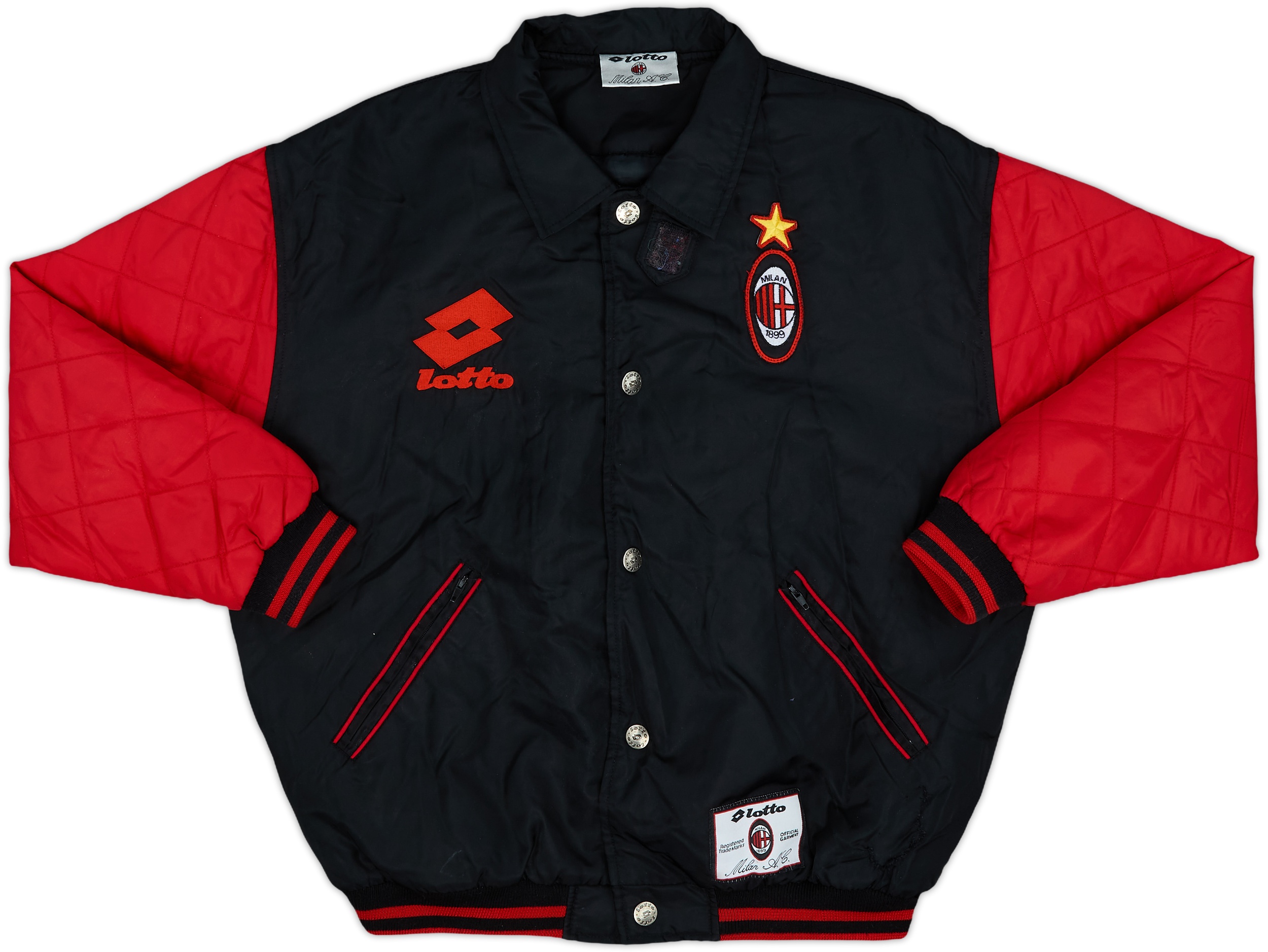 1994-95 AC Milan Lotto Padded Bomber Jacket - 7/10 - (XL.Boys)