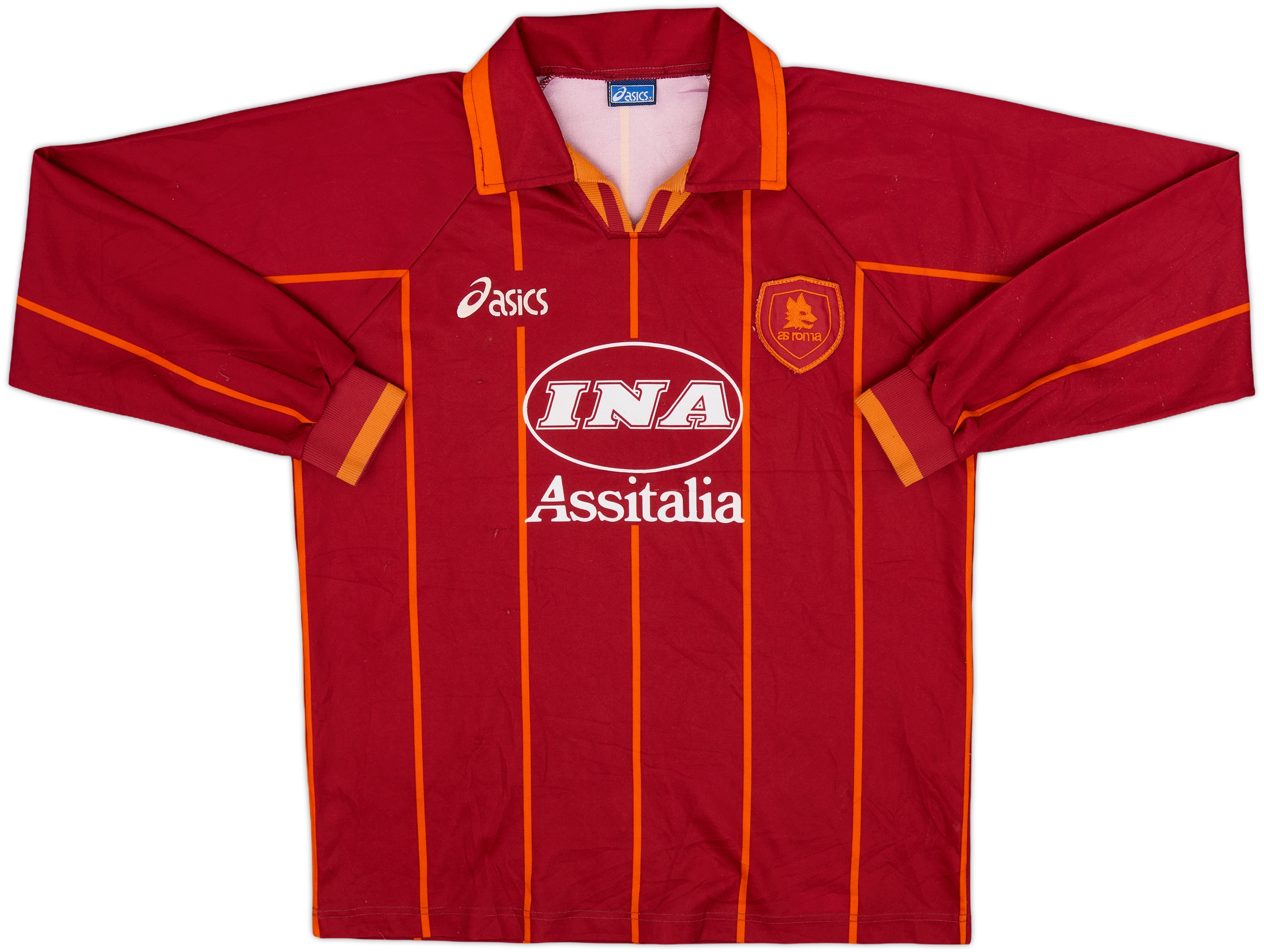 1996-97 Roma Home L/S Shirt - 7/10 - (XL.Boys)