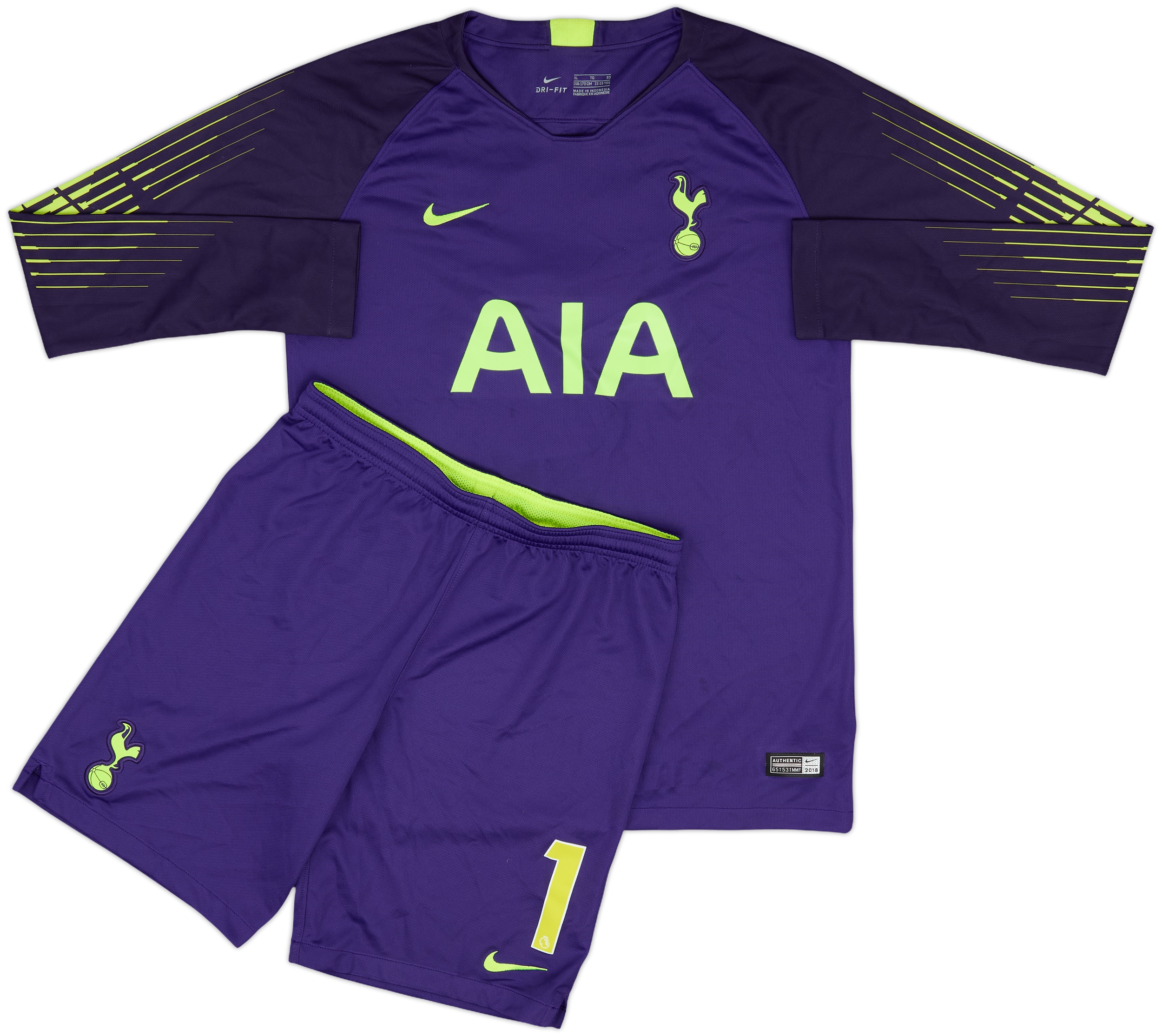 2018-19 Tottenham GK Full Kit Lloris #1 - 7/10 - (XL.Boys)