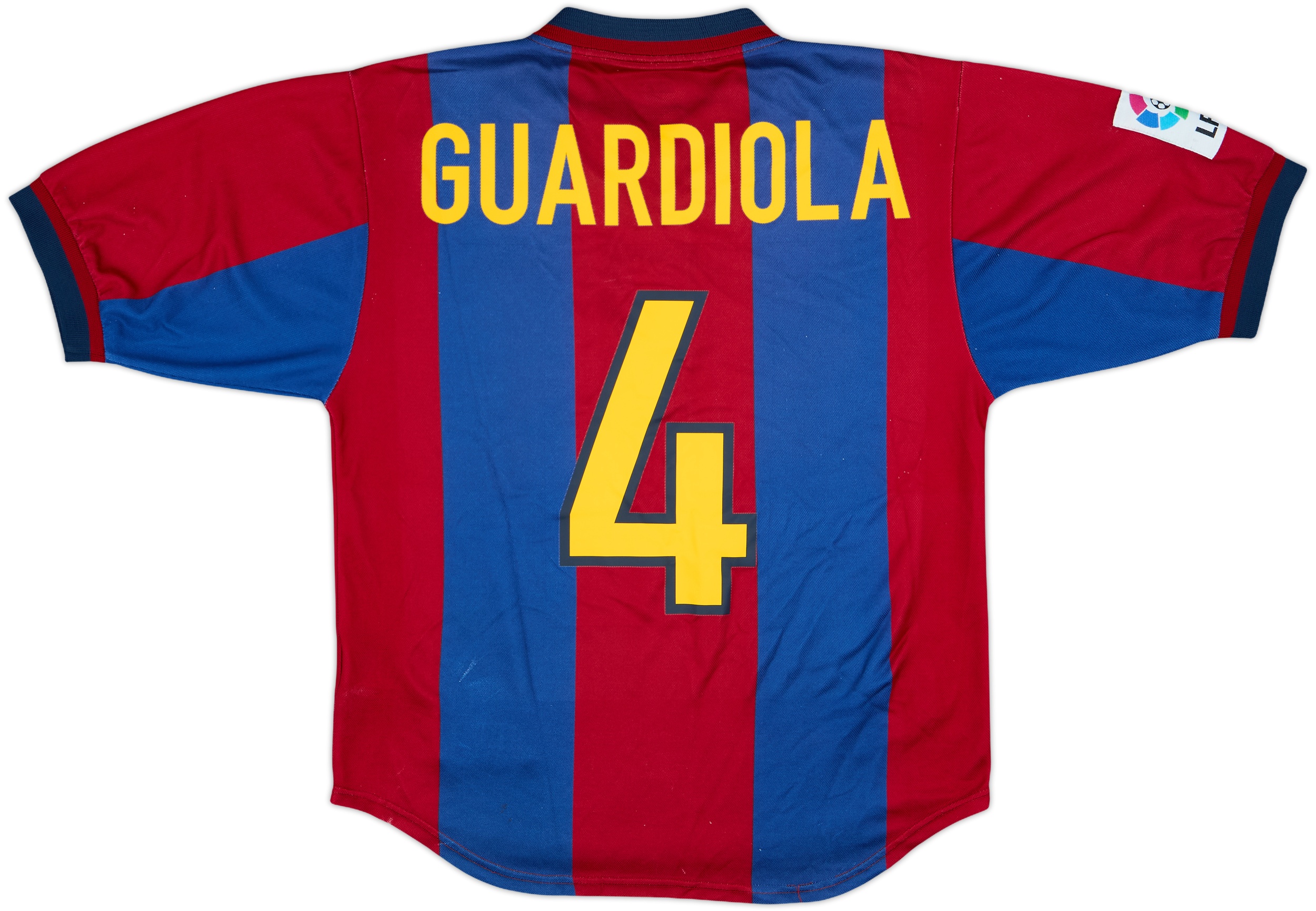 1998-00 Barcelona Home Shirt Guardiola #4 - 7/10 - (S)
