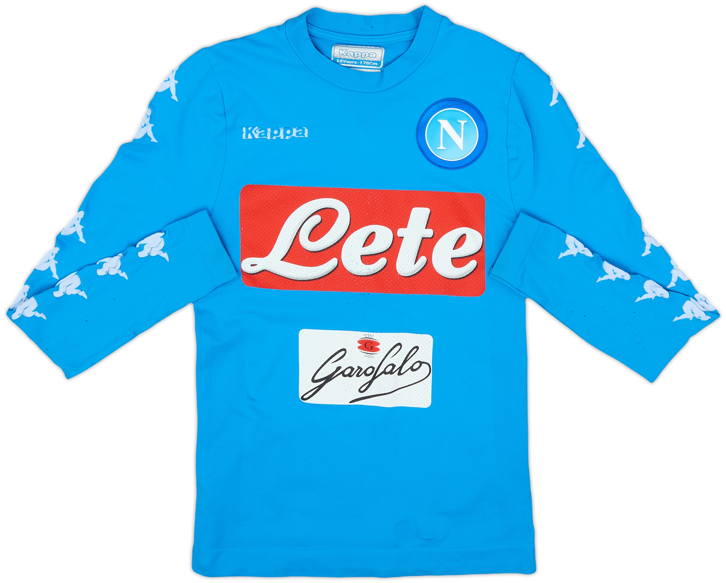 2016-17 Napoli Authentic Home L/S Shirt - 6/10 - (XL.Boys)