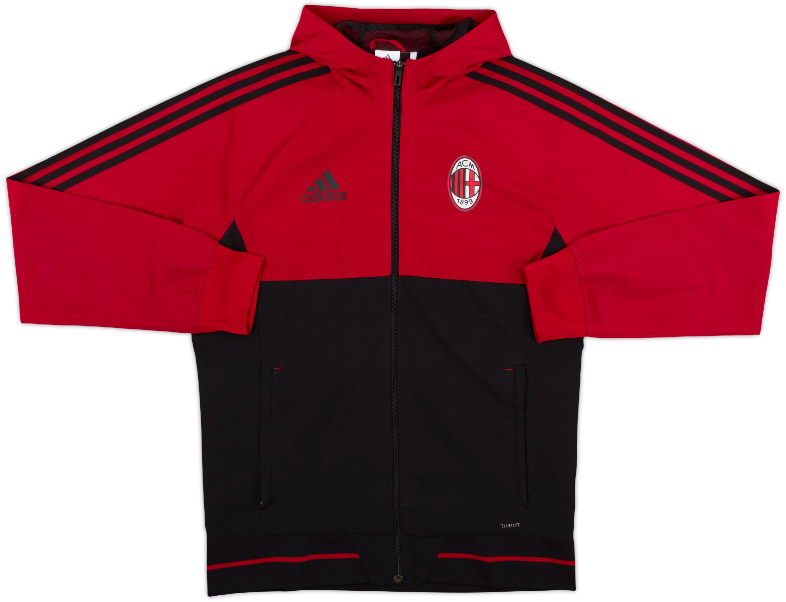 2017-18 AC Milan adidas Hooded Track Jacket - 8/10 - (M)
