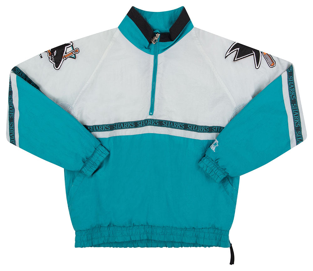 1990s San Jose Sharks Half-Zip Starter Rain Jacket XL