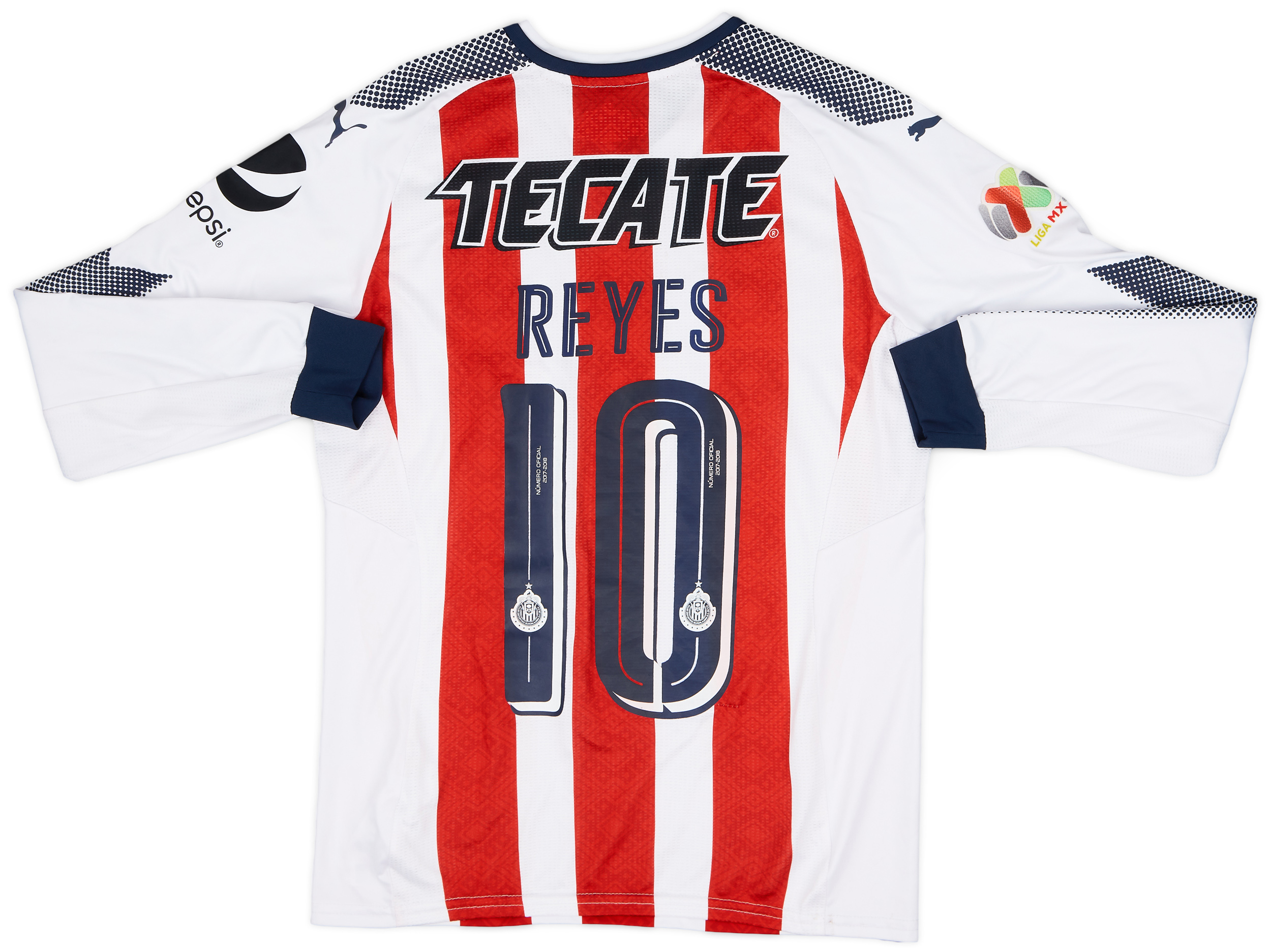 2017-18 Chivas Guadalajara Home L/S Shirt Reyes #10 - 9/10 - (S)